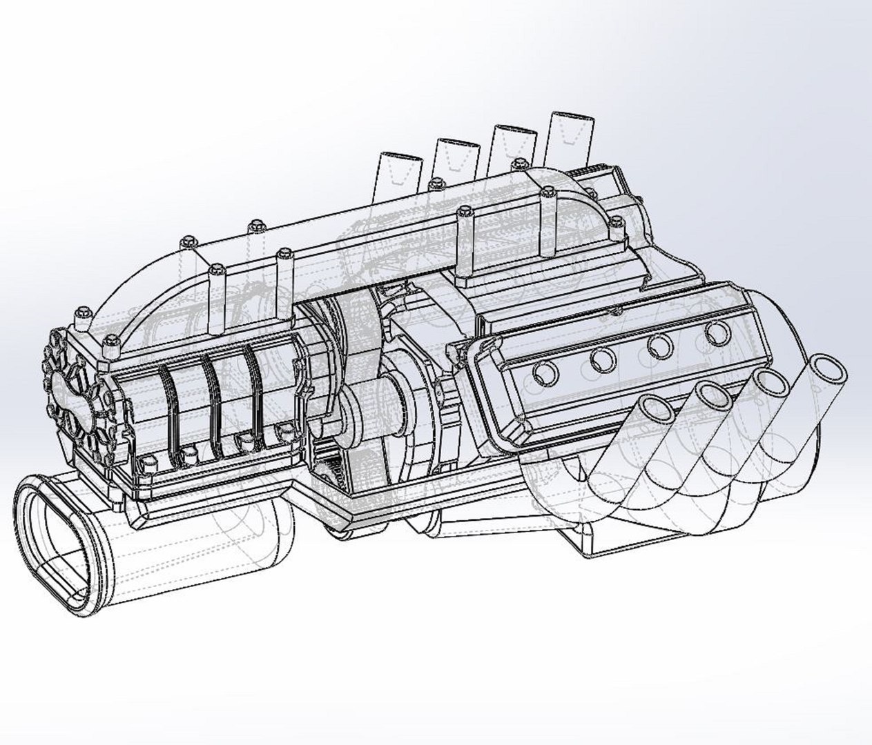 Diecast engine V8 for vintage dragster Version 3 Scale 1 to 25 3D model ...