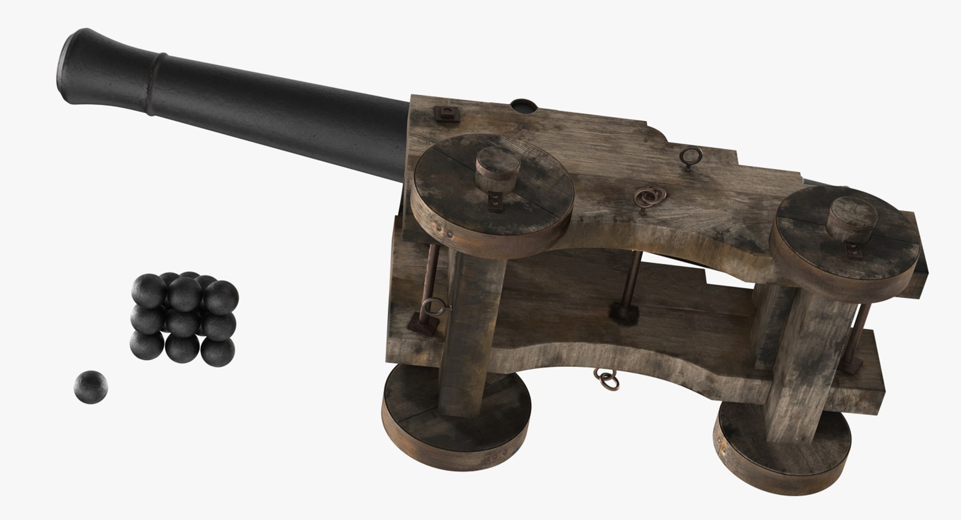 Old Ship Cannon Balls 3D - TurboSquid 1303464