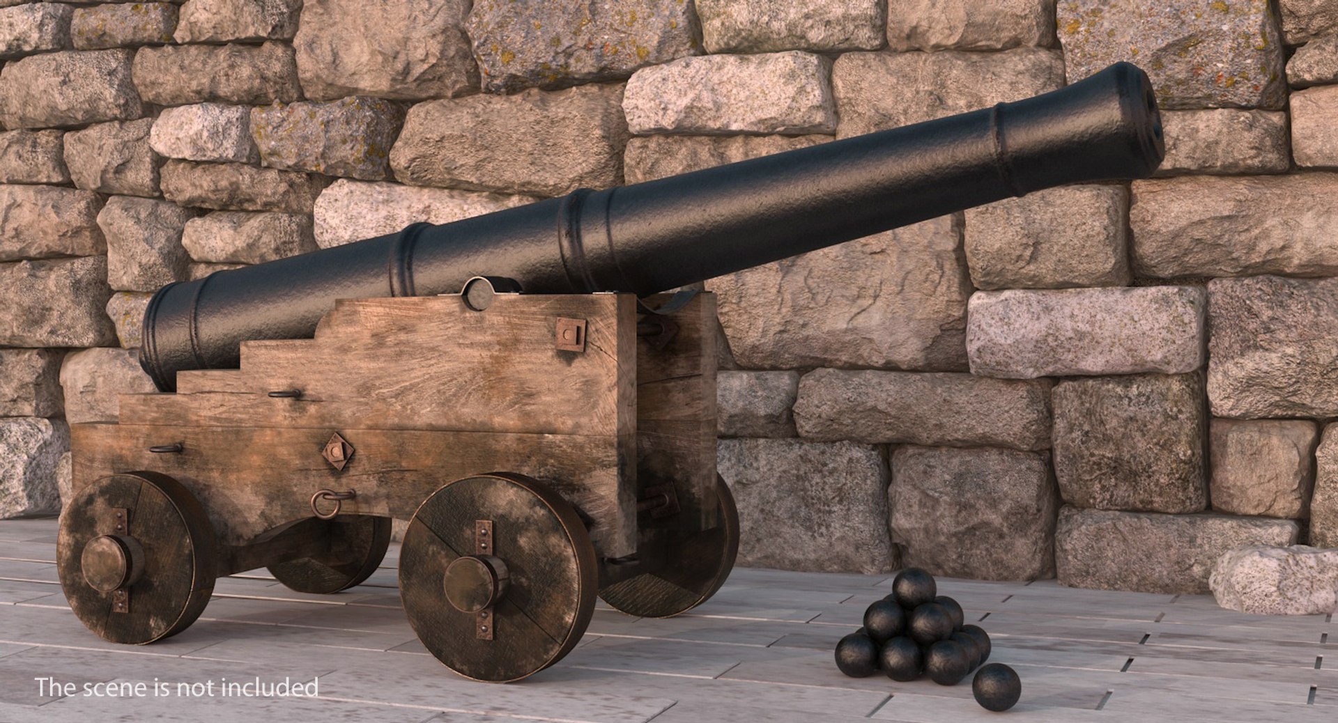Old Ship Cannon Balls 3D - TurboSquid 1303464