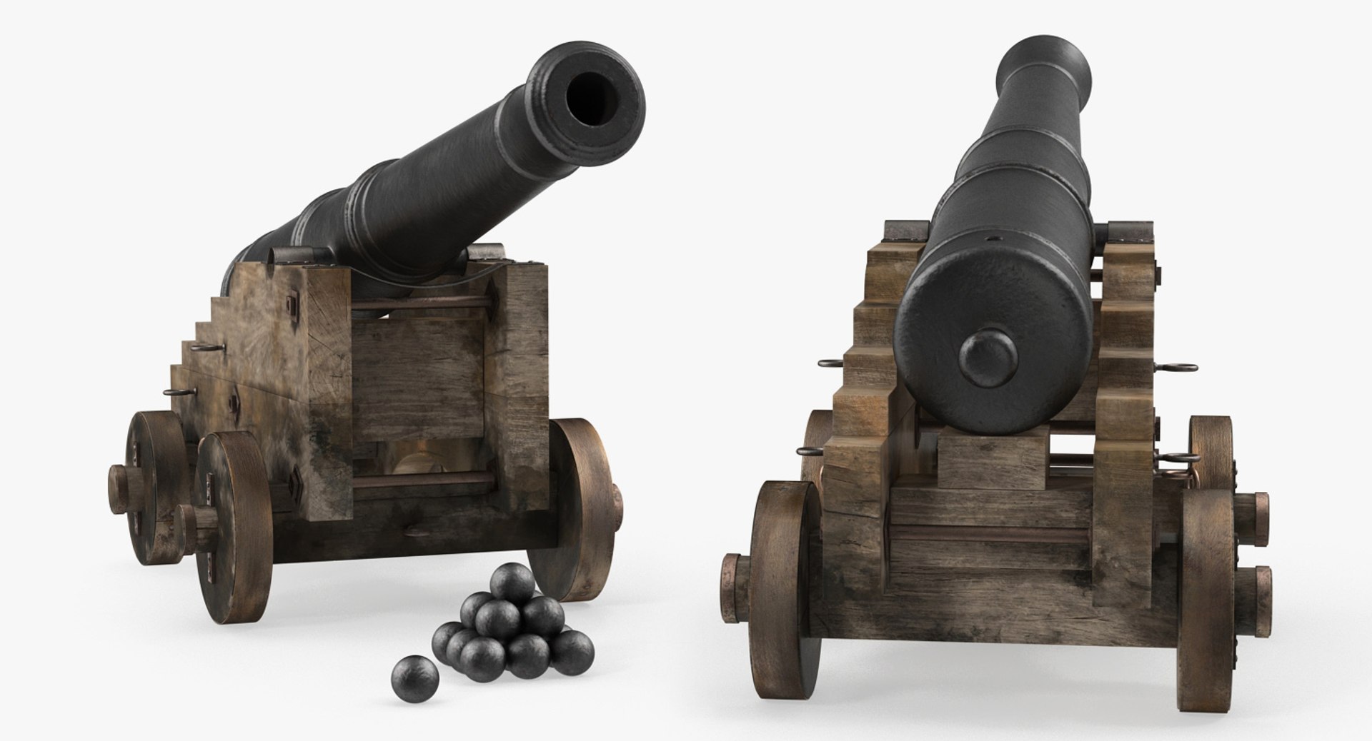 Old Ship Cannon Balls 3D - TurboSquid 1303464