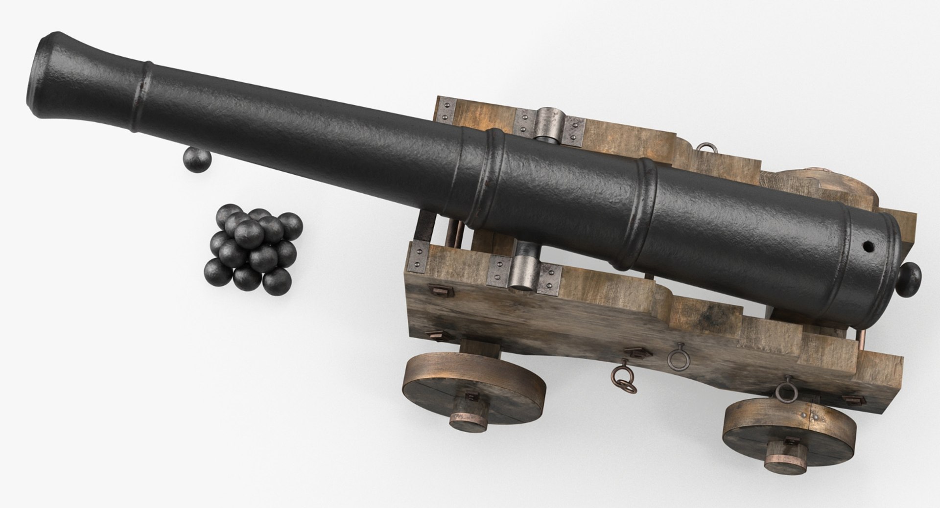 Old Ship Cannon Balls 3D - TurboSquid 1303464