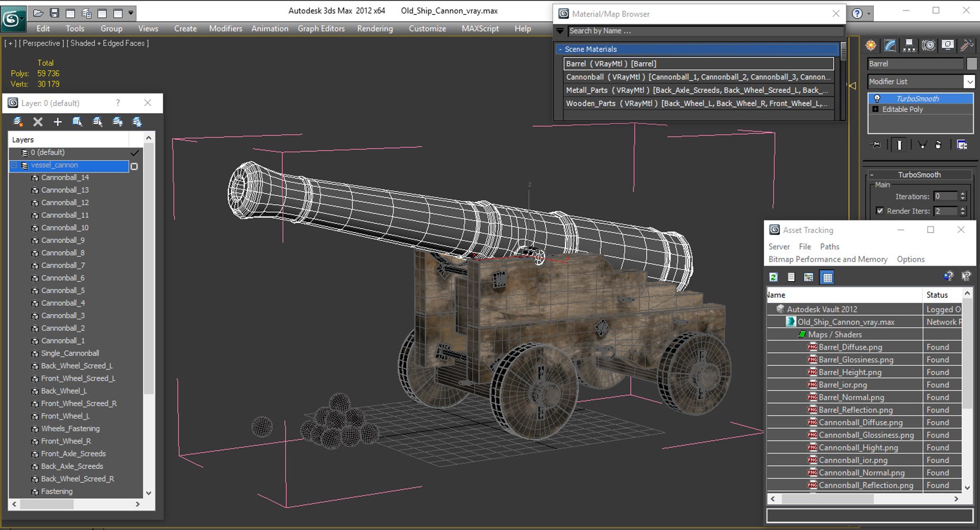 Old ship cannon balls 3D - TurboSquid 1303464