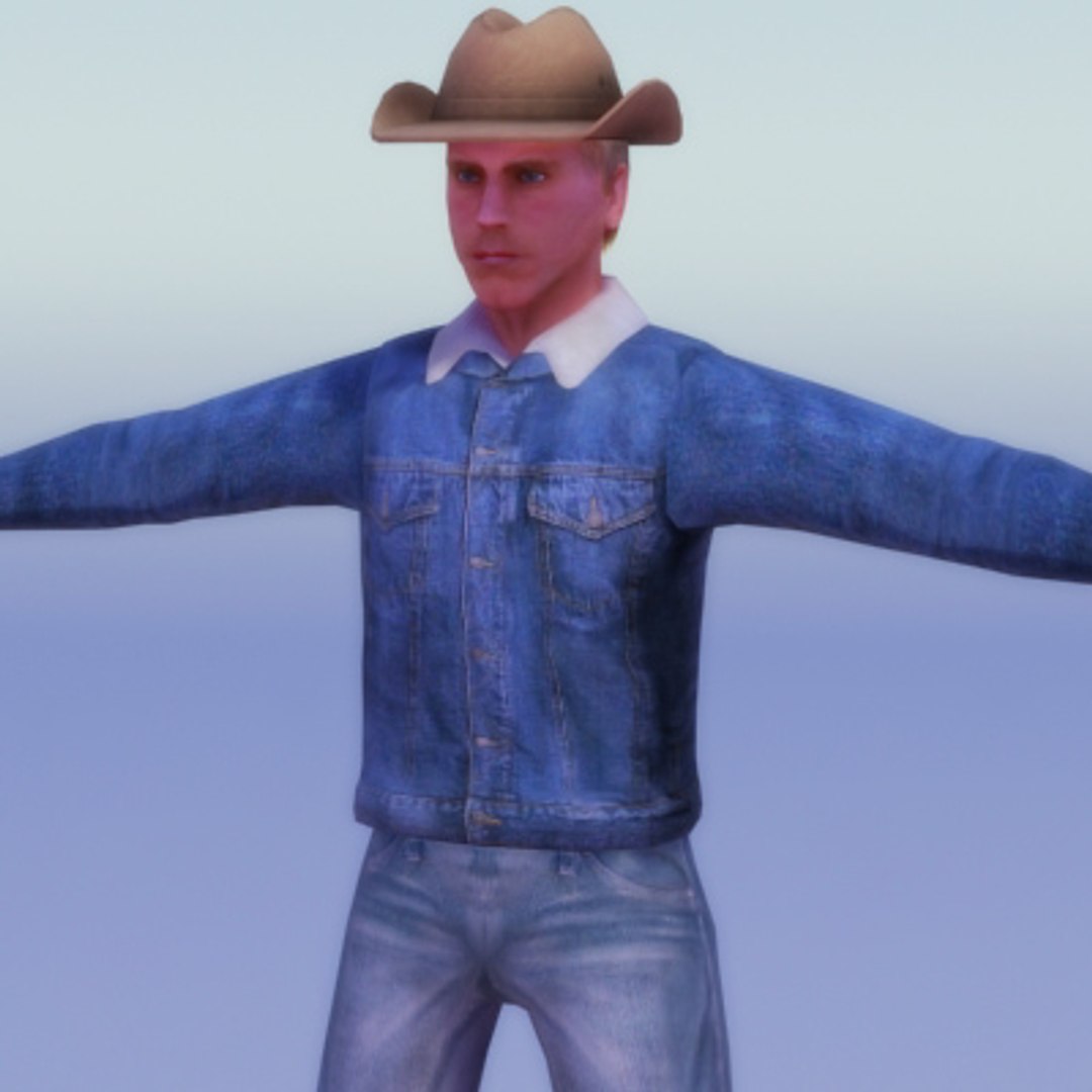 3d Rancher Cowboy Character Games Model