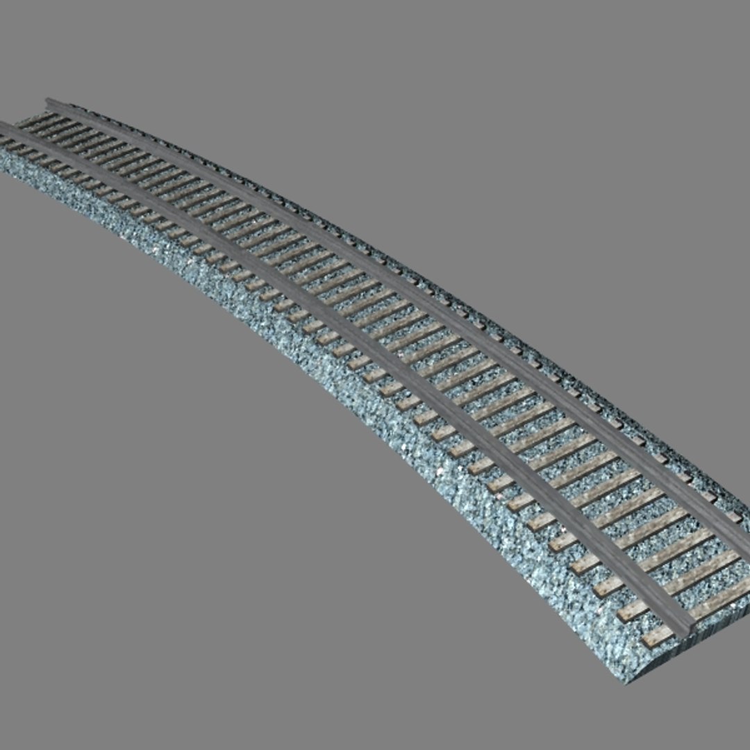 Railroad Track Set Curve Road 3d 3ds