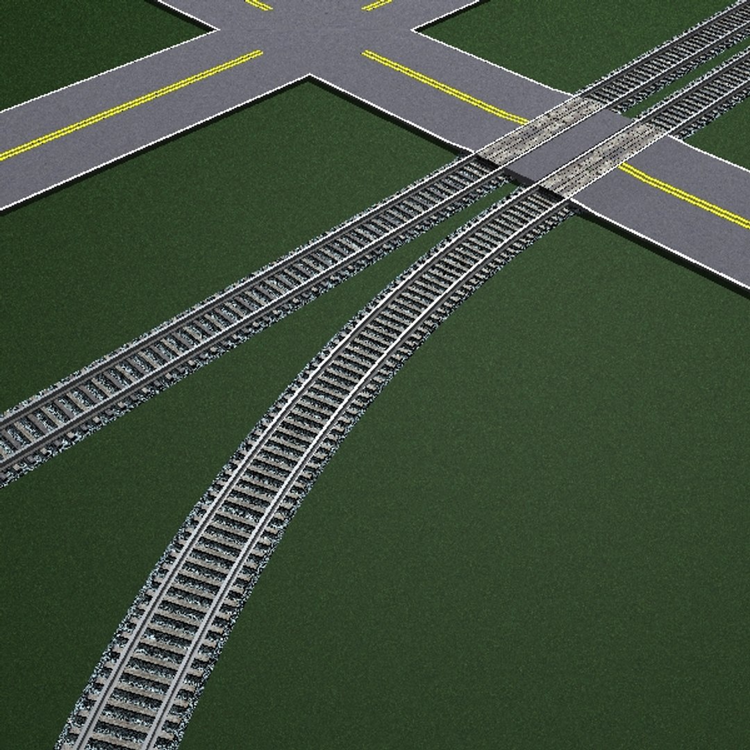 Railroad Track Set Curve Road 3d 3ds