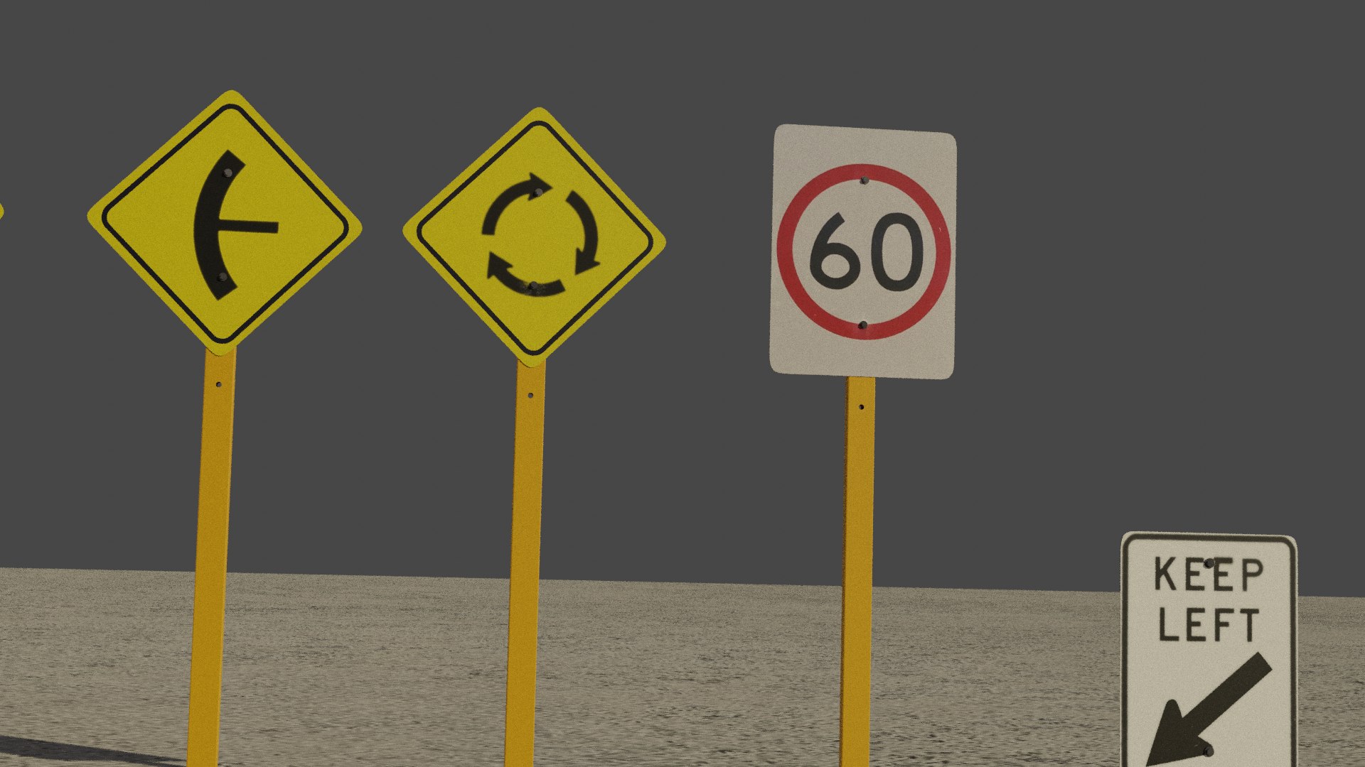 Australian Road Sign Pack 1st Edition - 10 Aussie Road Signs 3D ...