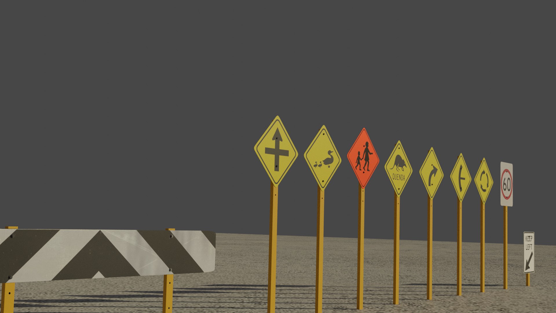 Australian Road Sign Pack 1st Edition - 10 Aussie Road Signs 3D ...