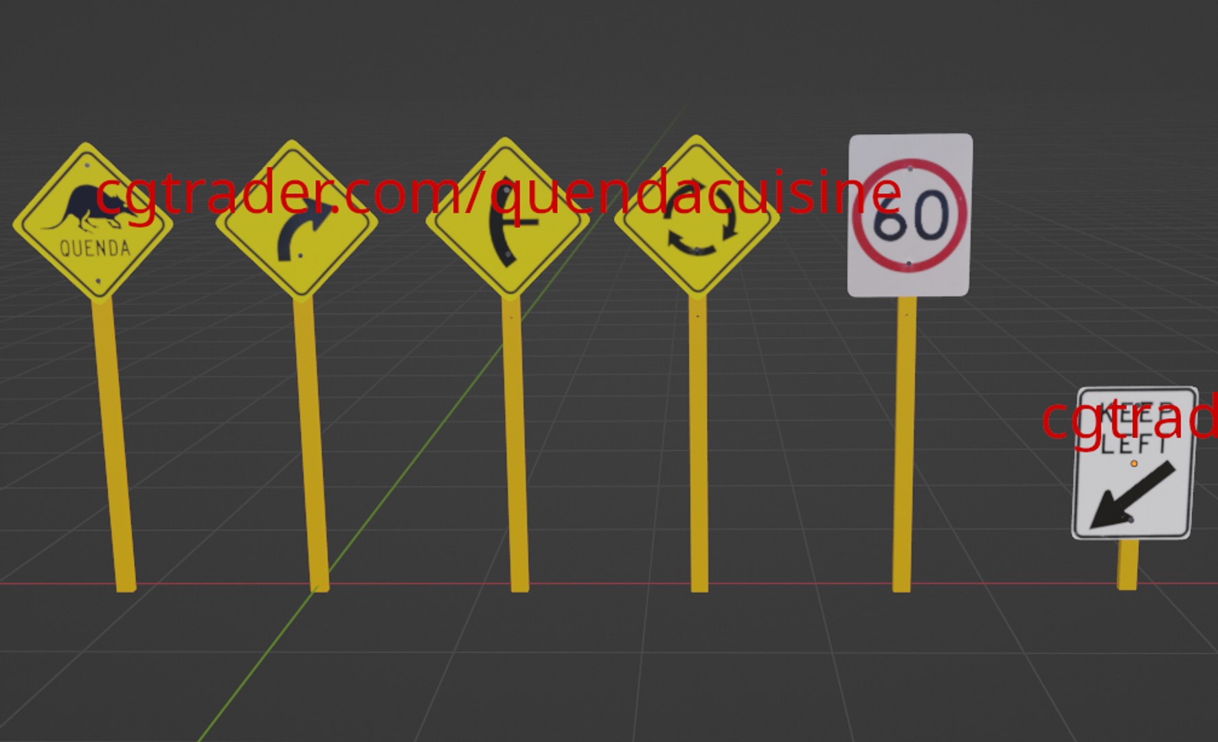 Australian Road Sign Pack 1st Edition - 10 Aussie Road Signs 3D ...