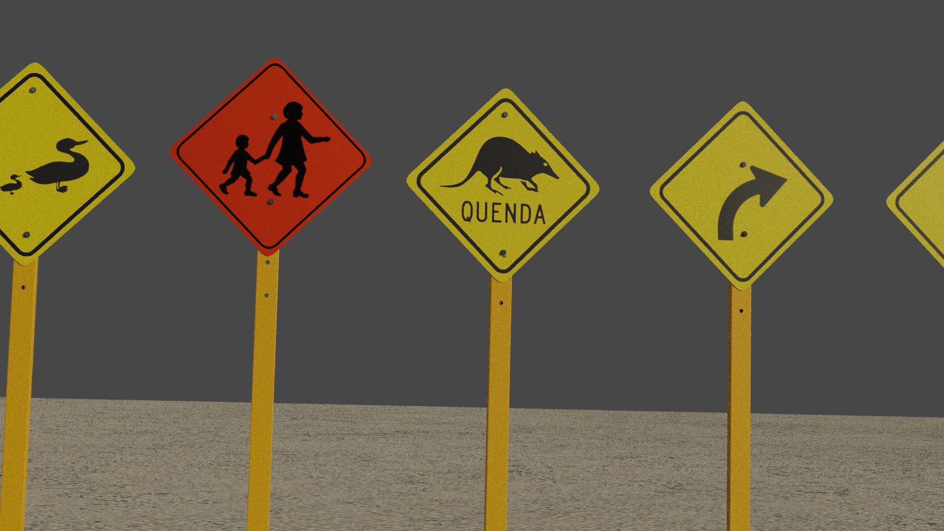 Australian Road Sign Pack 1st Edition - 10 Aussie Road Signs 3D ...