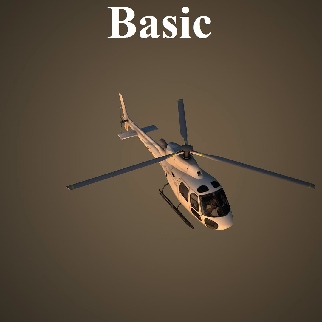 3d Model Of Aerospatiale Basic Helicopter