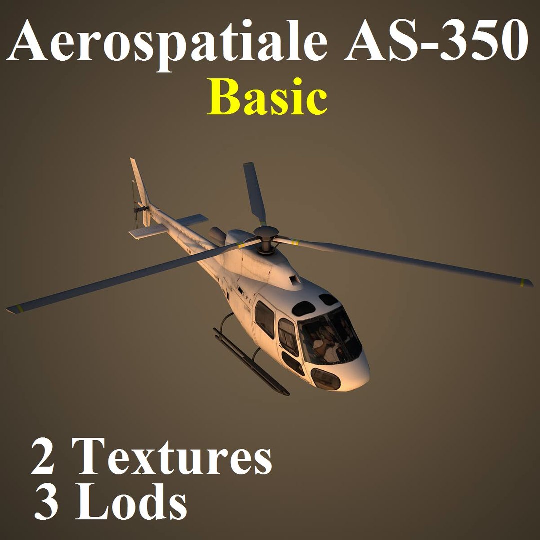 3d Model Of Aerospatiale Basic Helicopter