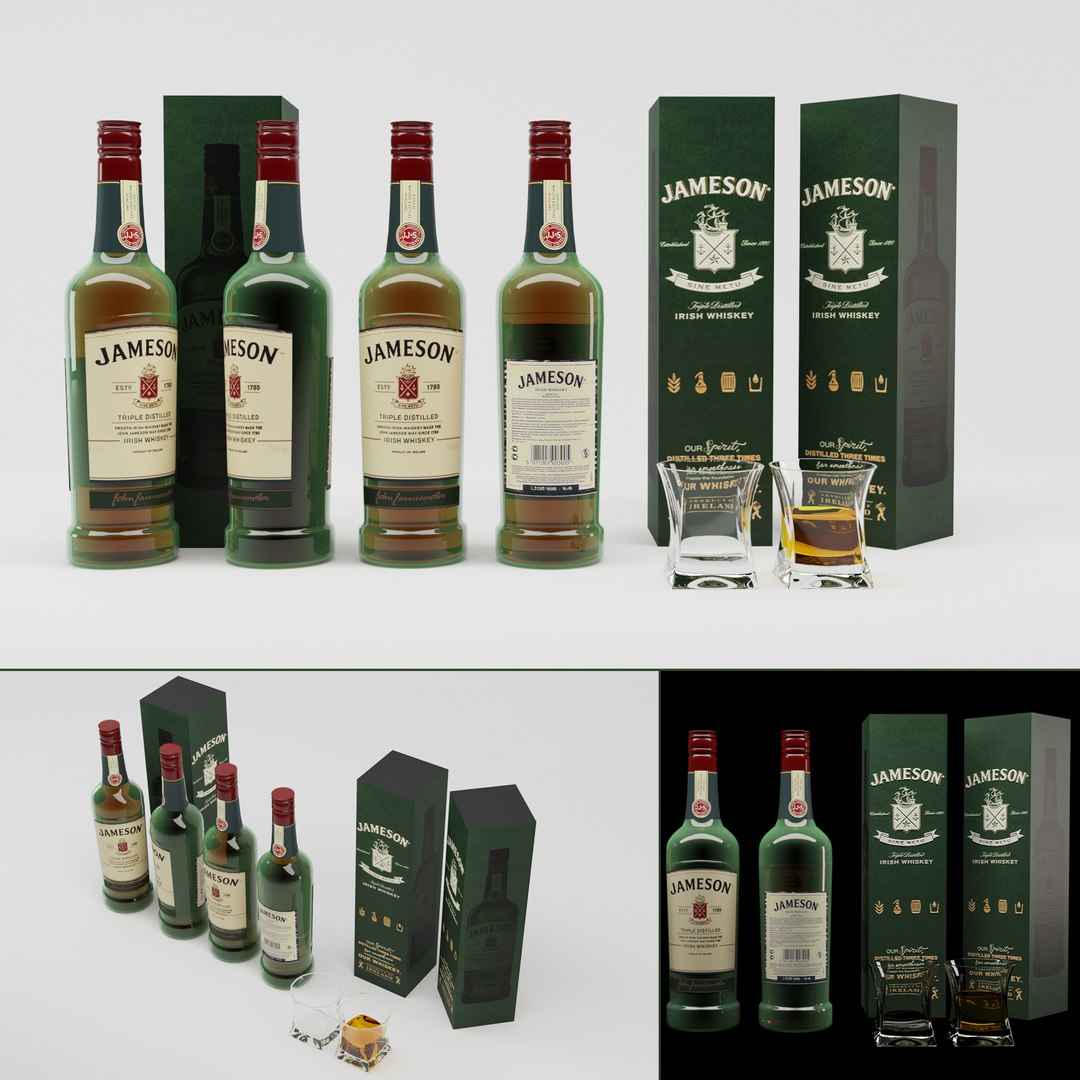 3D модель Jameson Whisky Set - TurboSquid 2049189