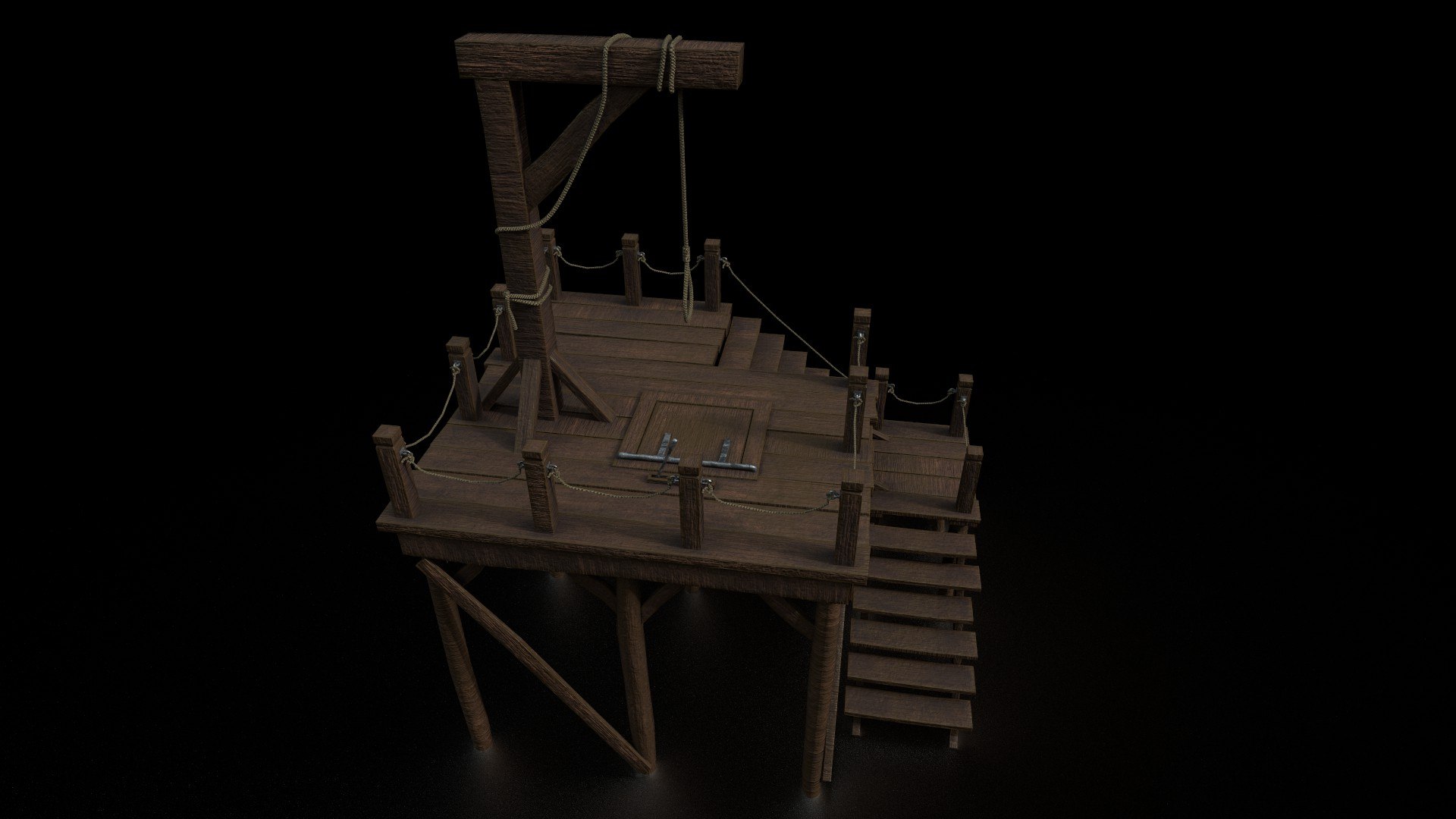 Medieval Gallows Model - TurboSquid 1917635