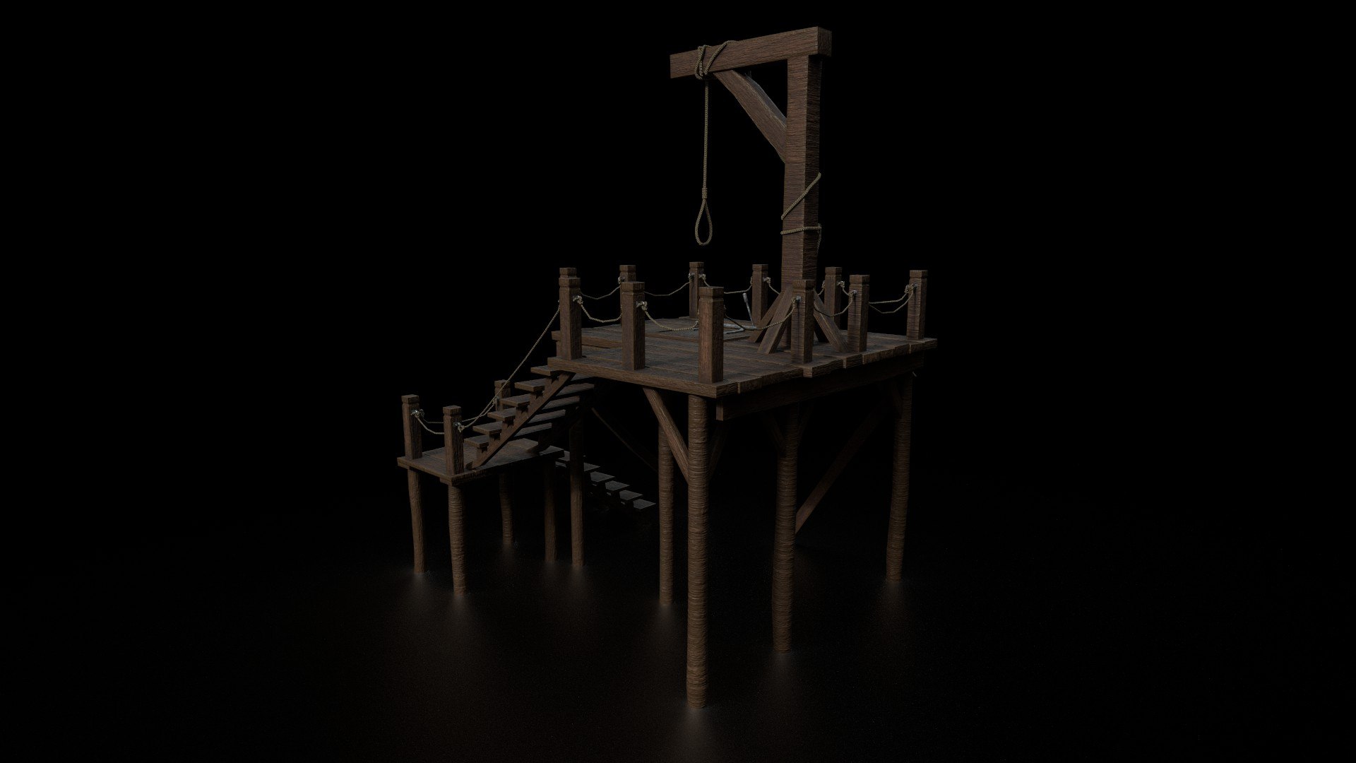 Medieval Gallows Model - TurboSquid 1917635