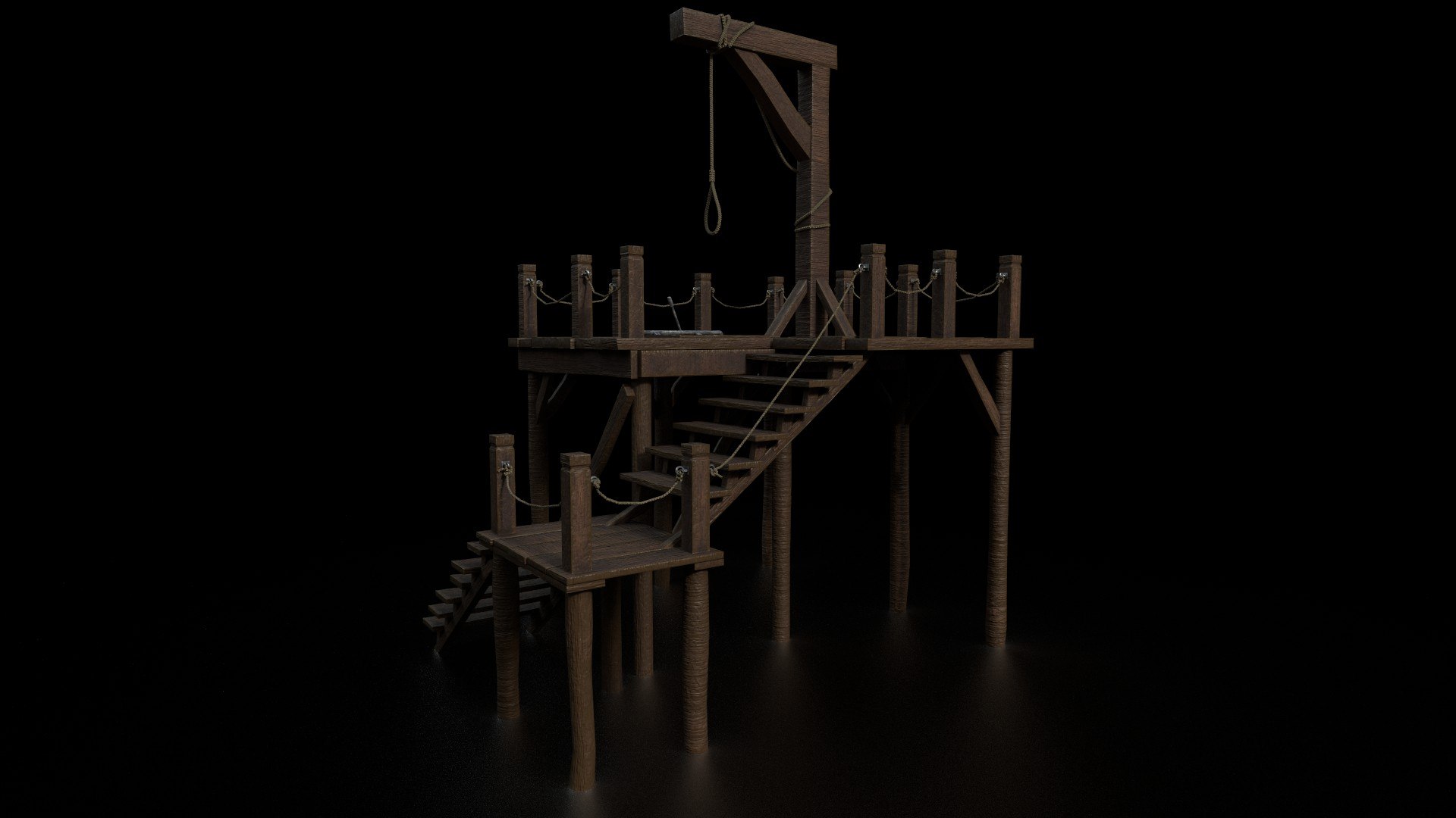 Medieval Gallows Model - TurboSquid 1917635