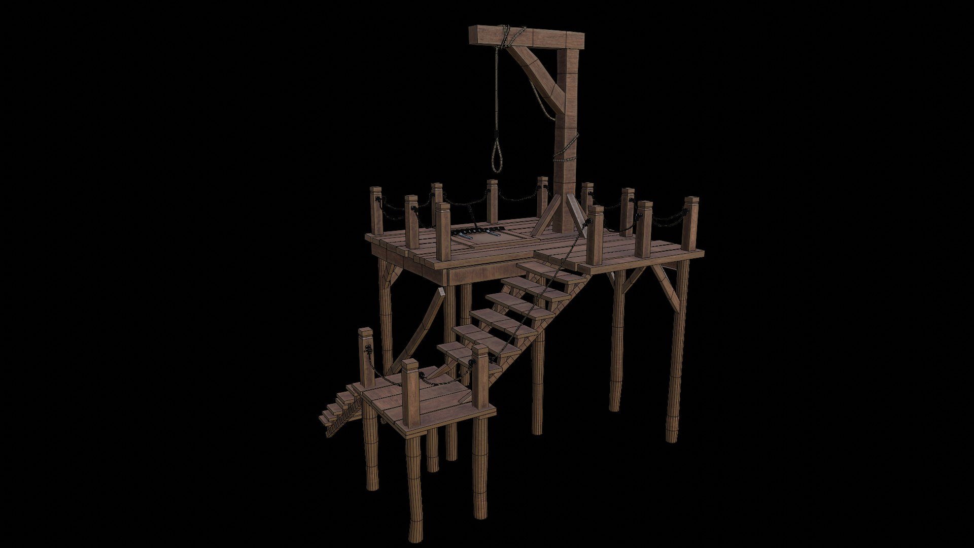 Medieval Gallows Model - TurboSquid 1917635