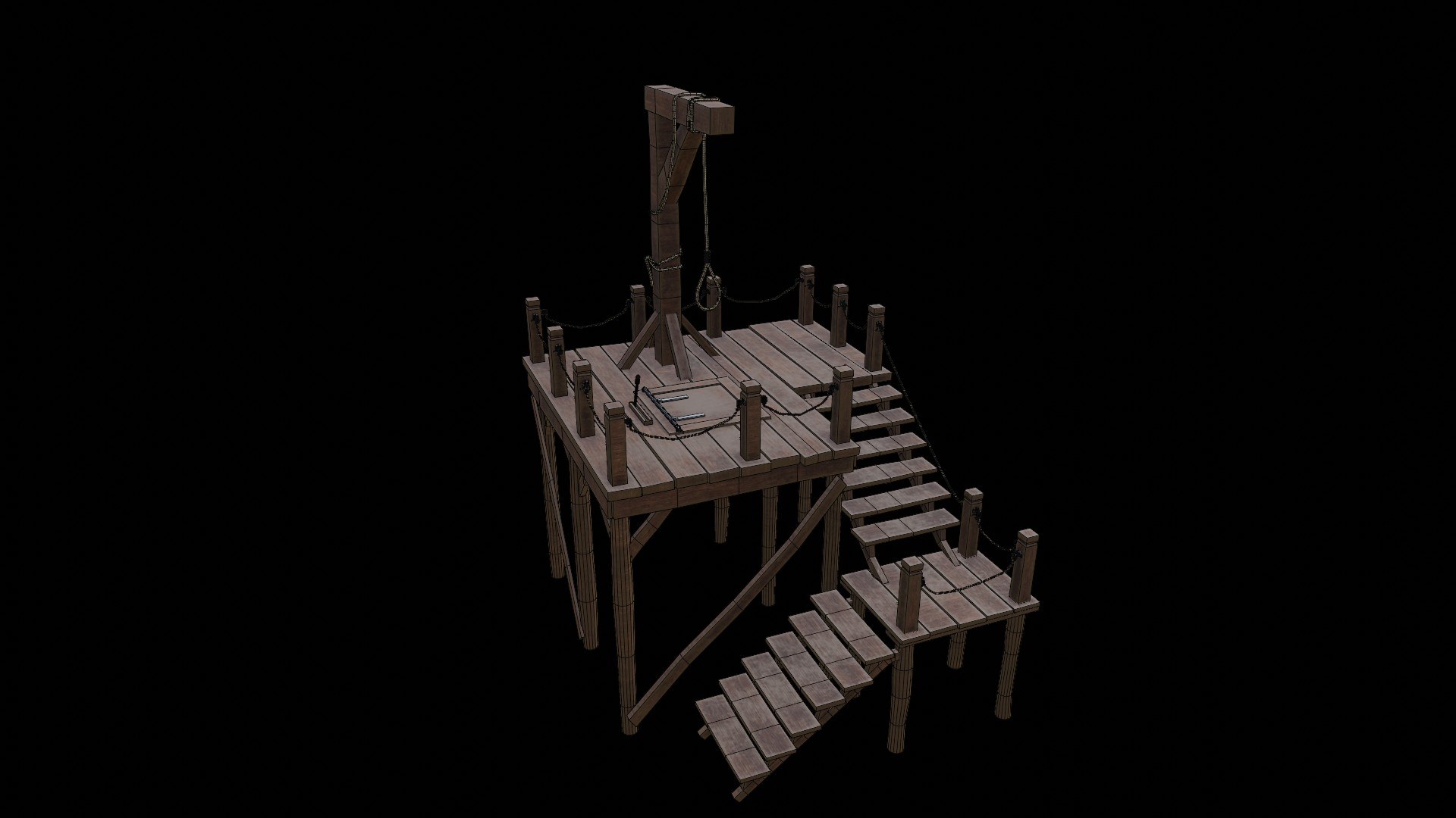 Medieval Gallows Model - TurboSquid 1917635