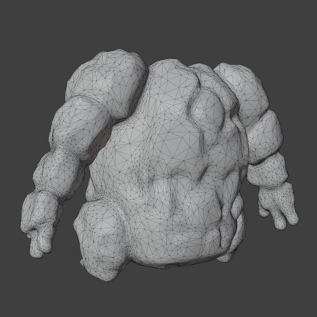 Stone Golem with Triangle Mesh Topology 3D model - TurboSquid 1814632