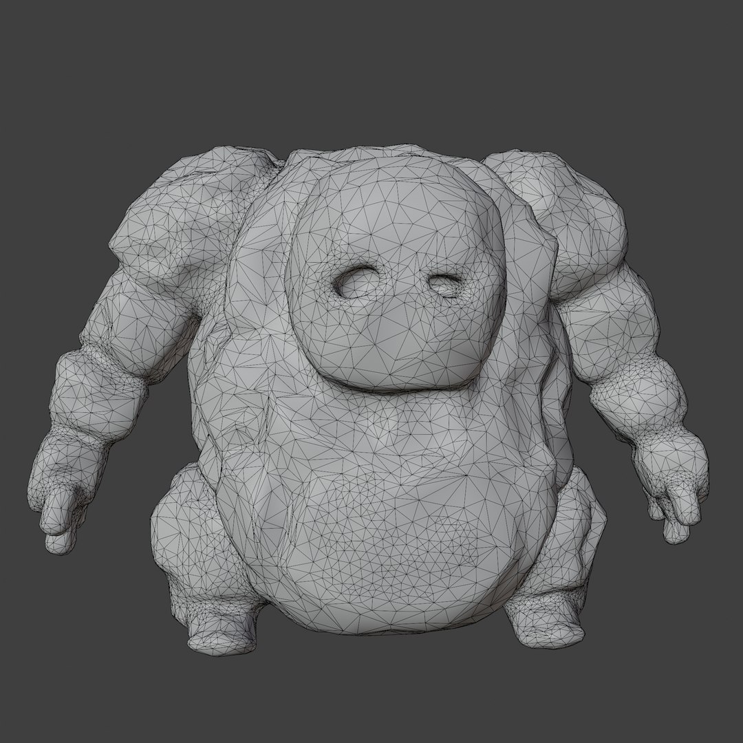 Stone Golem with Triangle Mesh Topology 3D model - TurboSquid 1814632