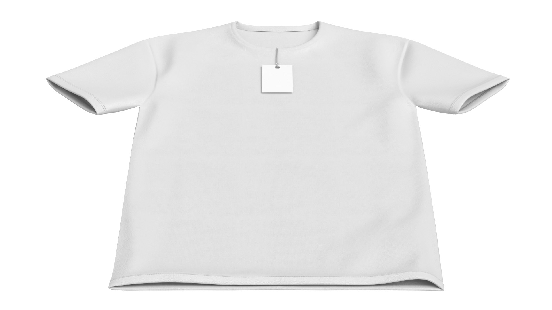 3D Crew Neck T-Shirt Flat Lay For Men With Tag Model - TurboSquid 2153826