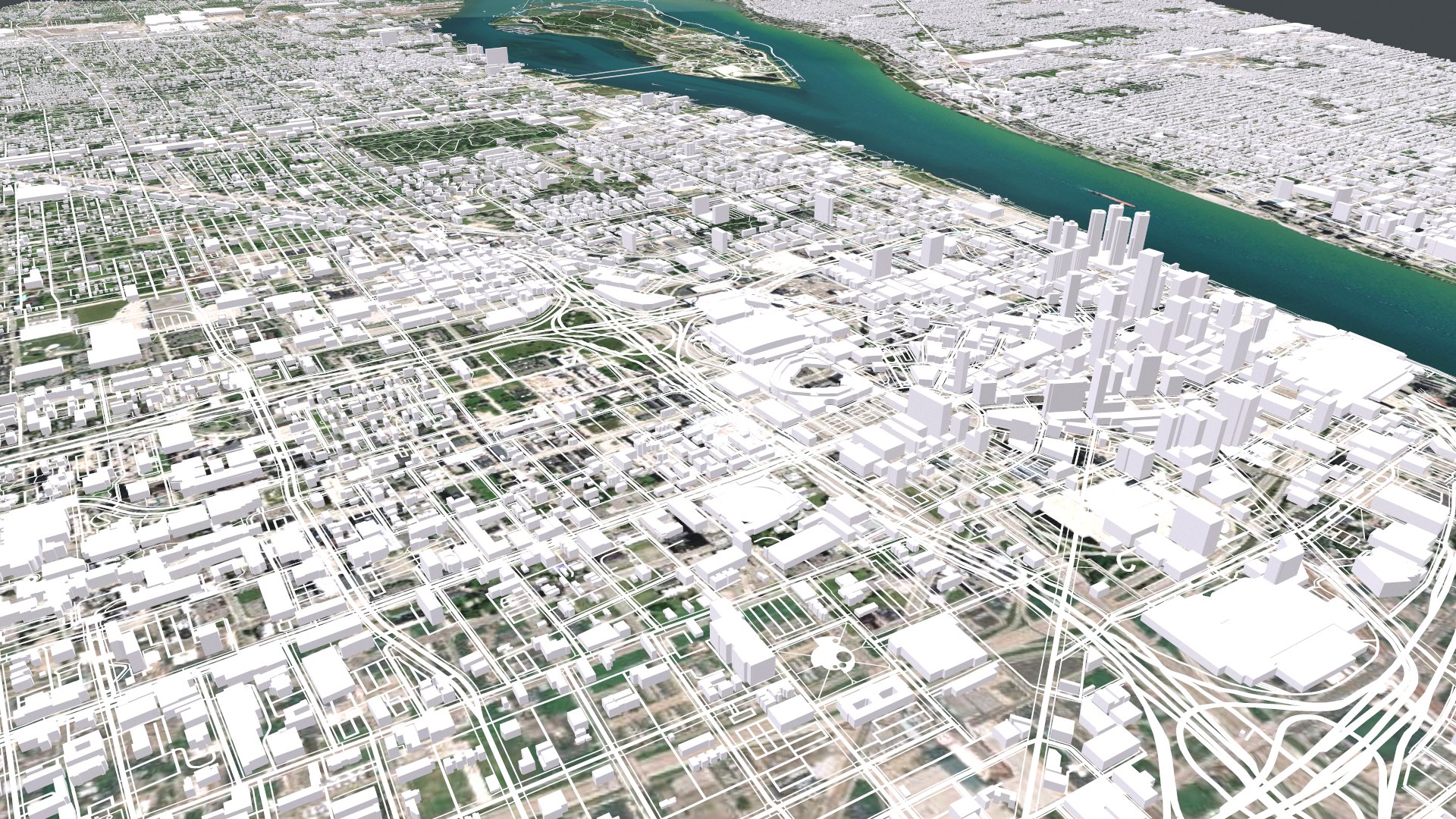 3D model Cityscape Detroit USA - TurboSquid 1758752