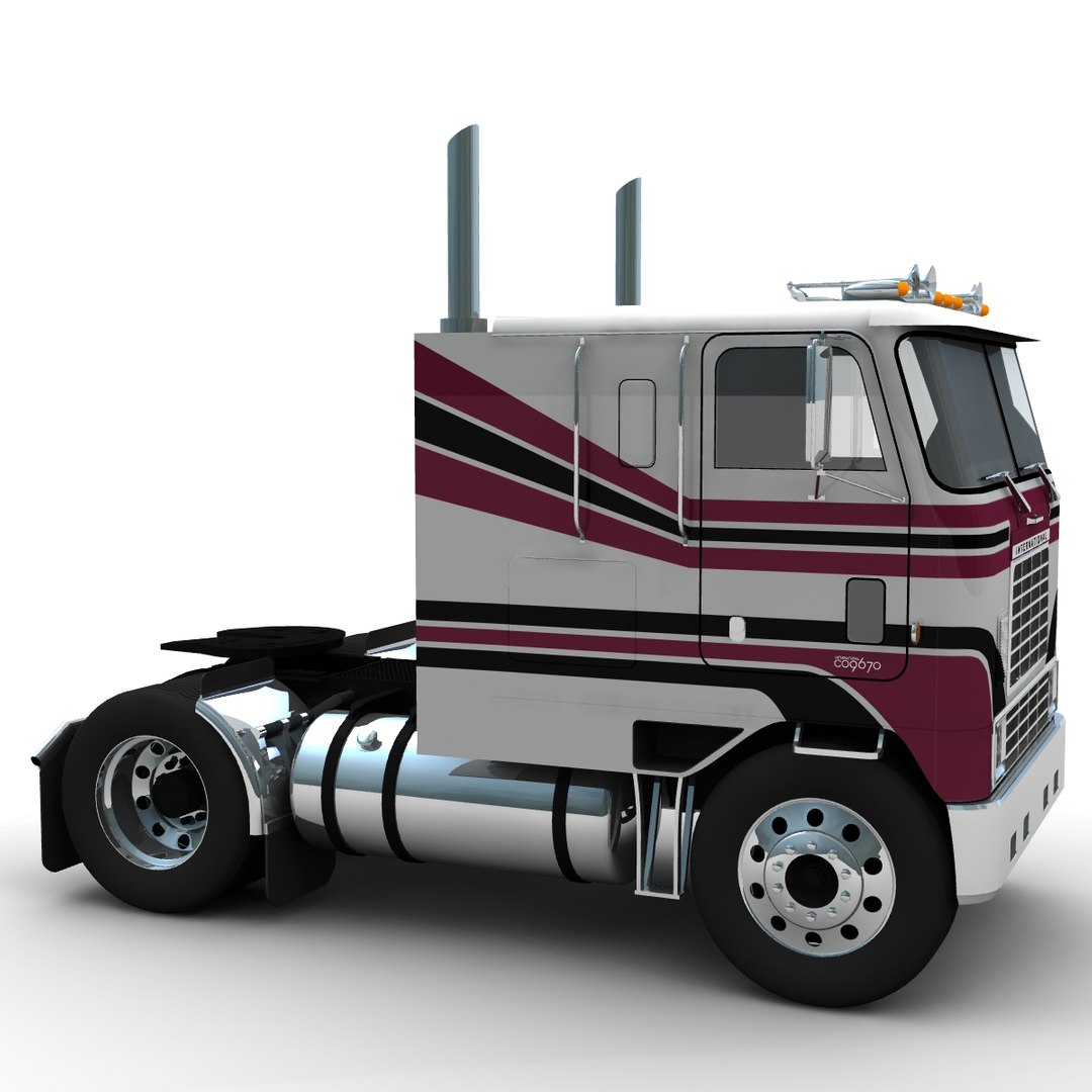 International 9670 Cabover Tandem 3d Model