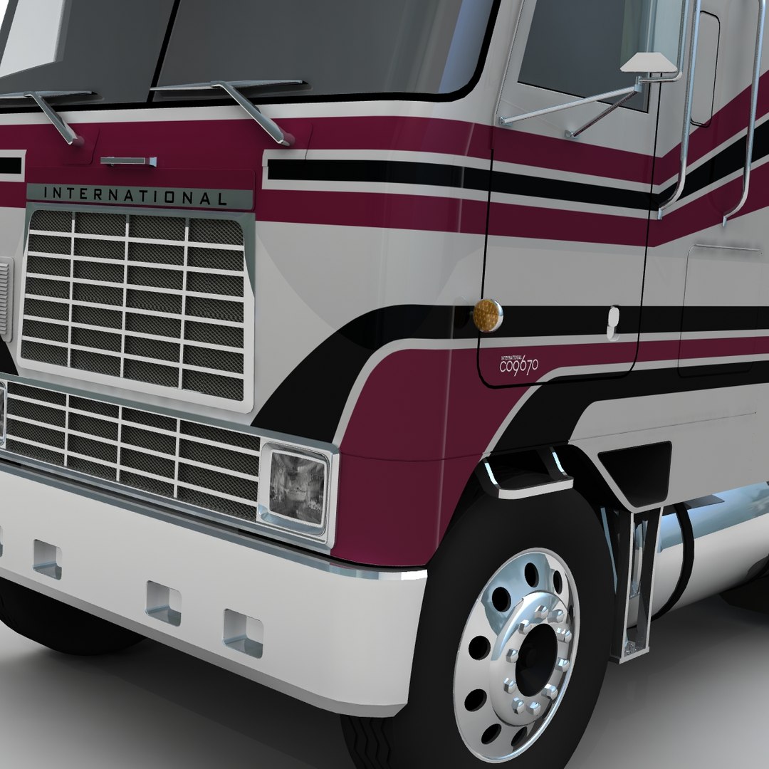 International 9670 Cabover Tandem 3d Model