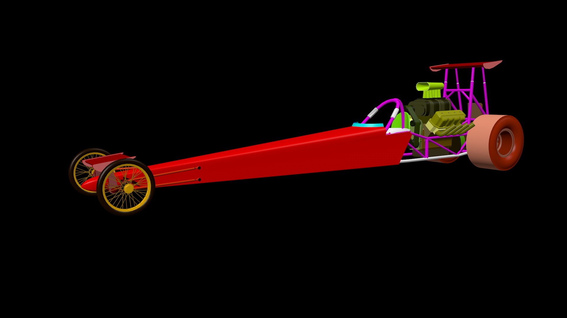 3D Dragster Racing Car Model - TurboSquid 2086927