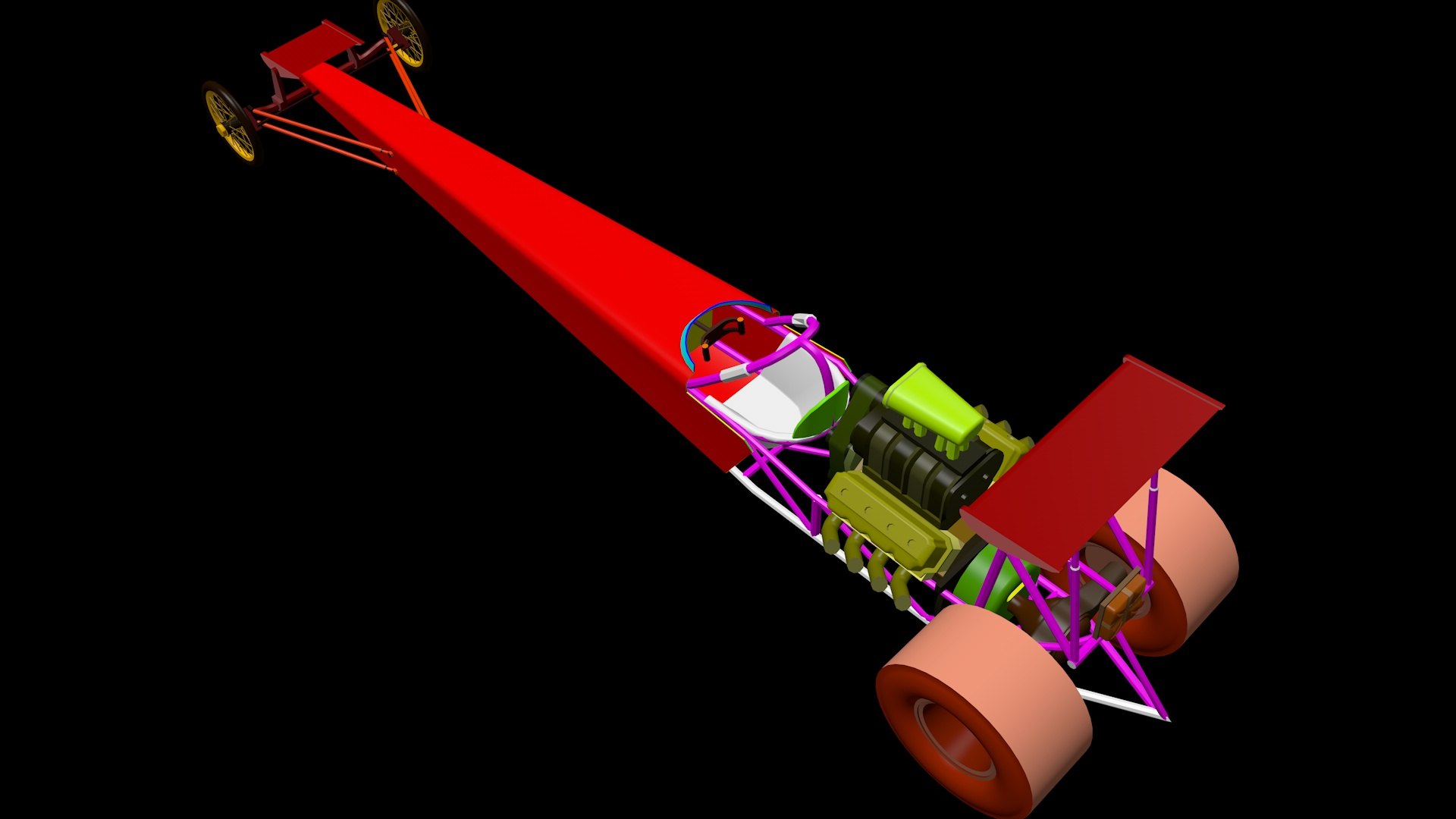 3D Dragster Racing Car Model - TurboSquid 2086927