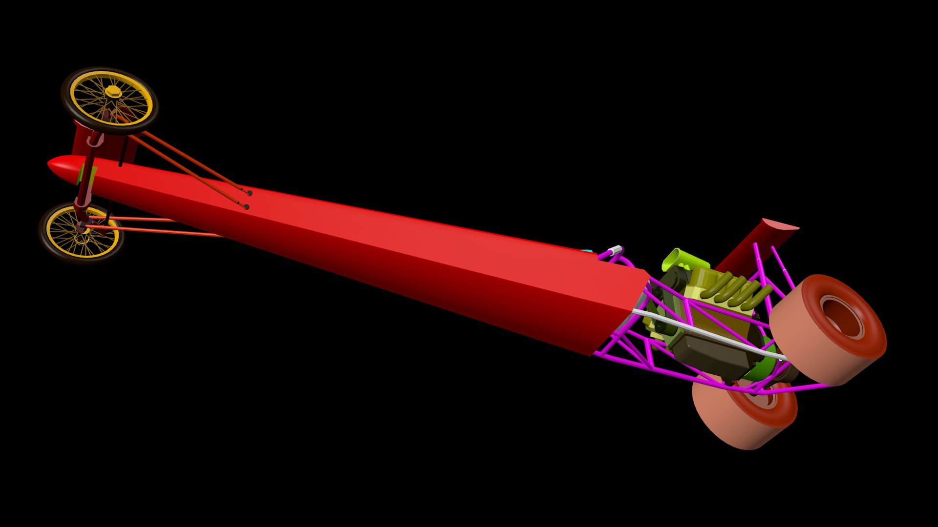 3D Dragster Racing Car Model - TurboSquid 2086927
