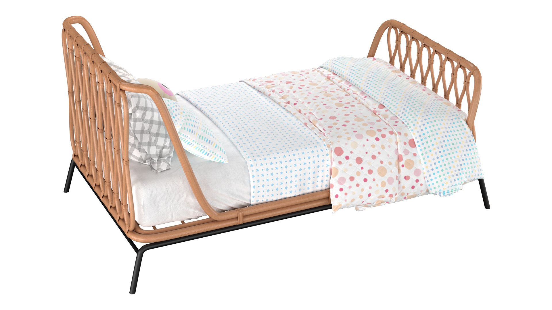 Rattan Kids Twin Bed Model - TurboSquid 2150963