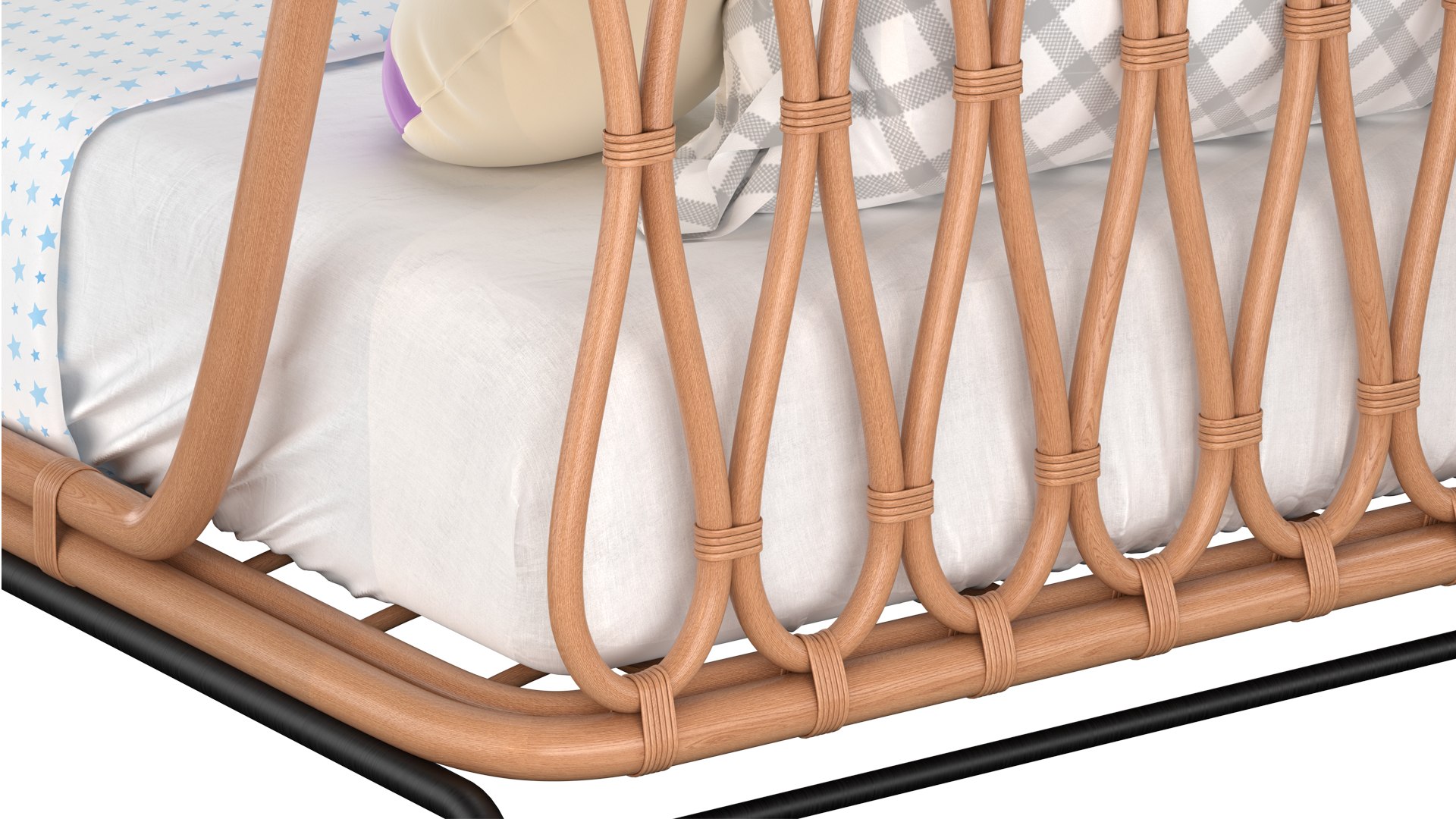 Rattan Kids Twin Bed Model - TurboSquid 2150963