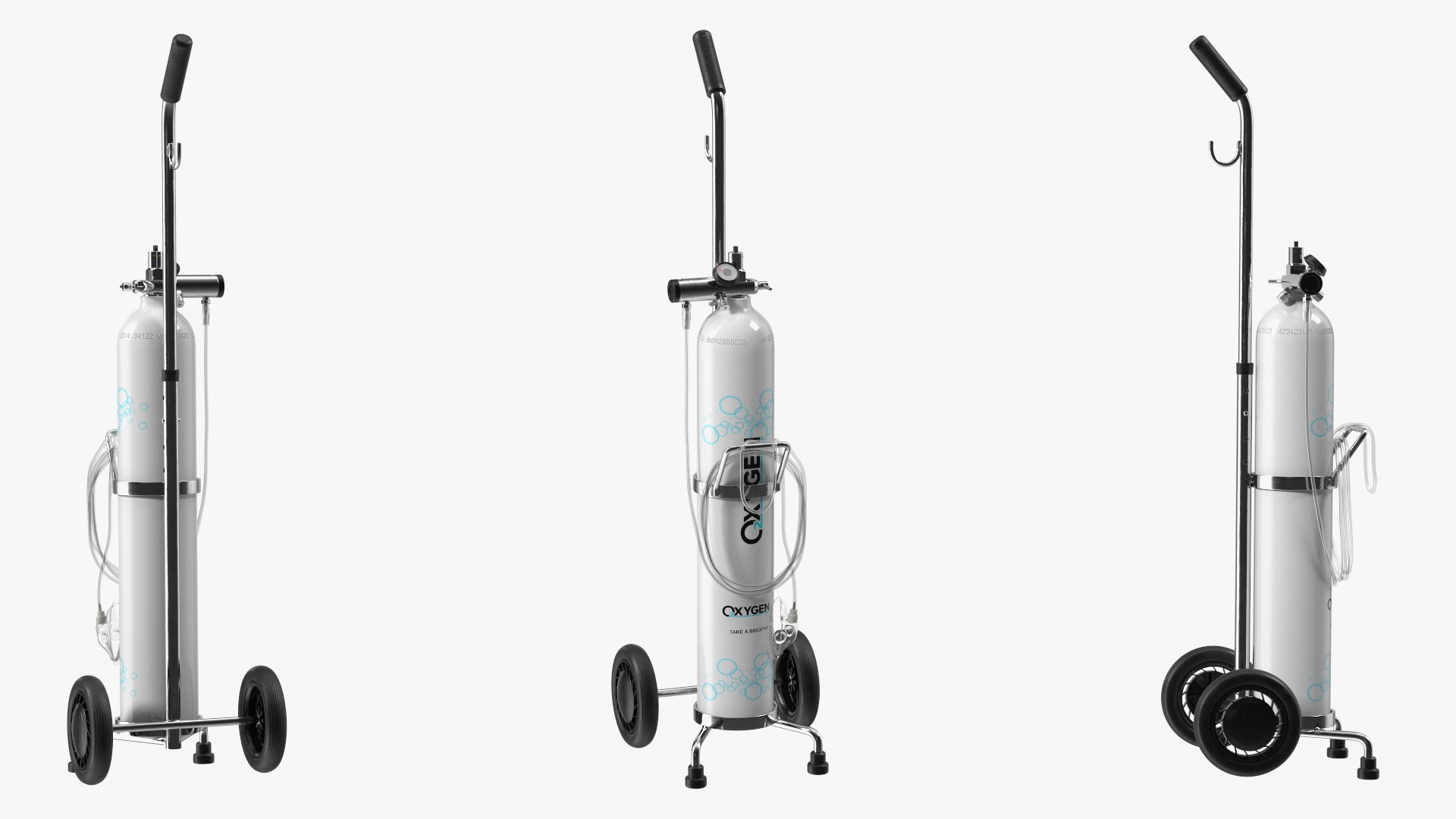 3D Medical Cart with Oxygen Cylinder E Tank - TurboSquid 2148458