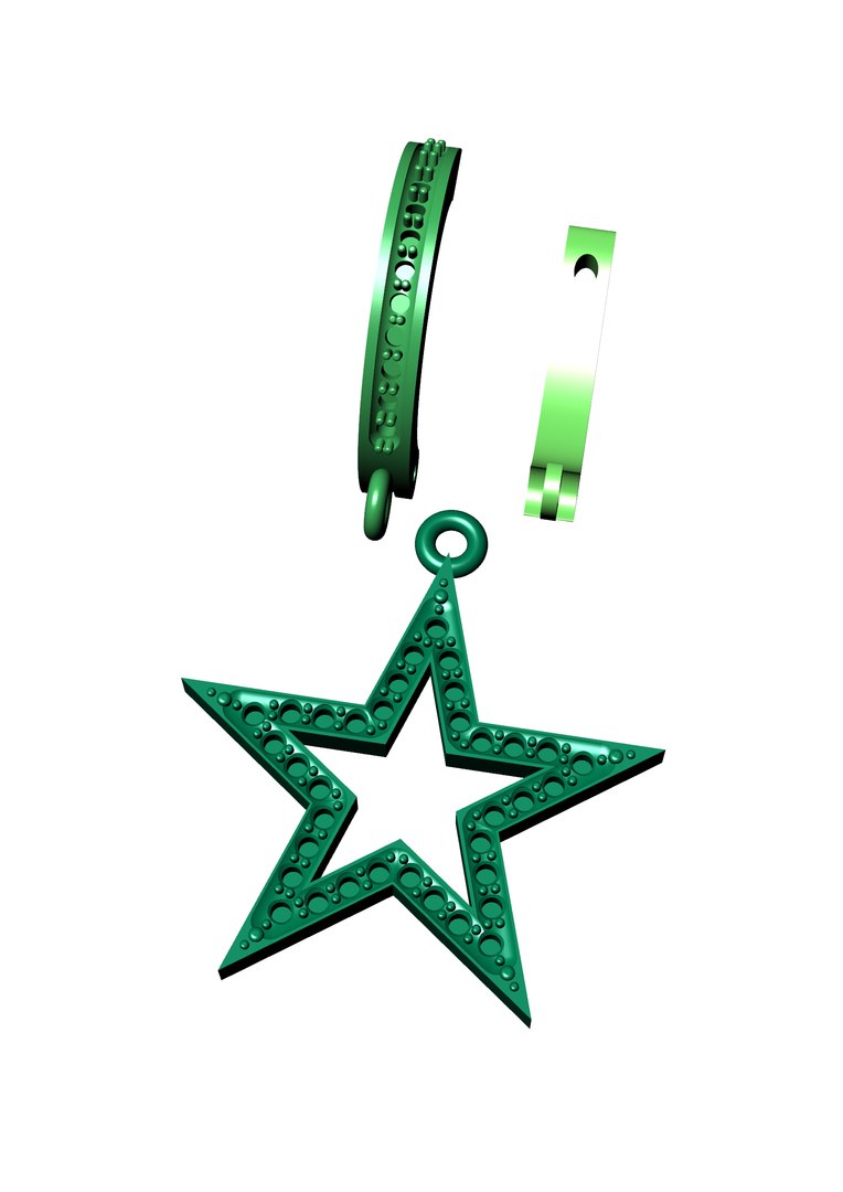 Star Earrings 3d 3dm