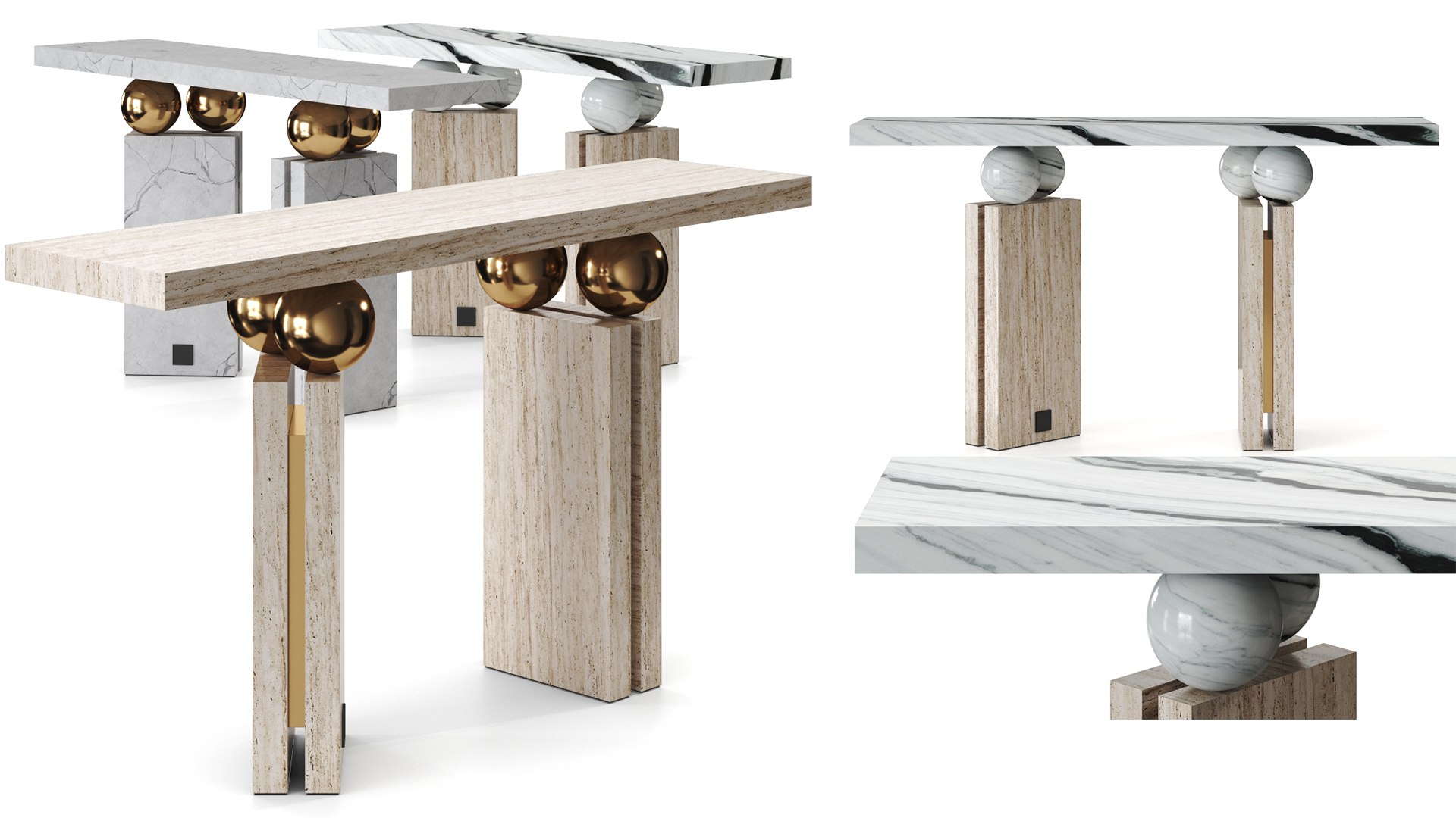 Quantic Estremoz Marble Console Table By Hommes model - TurboSquid 2106880