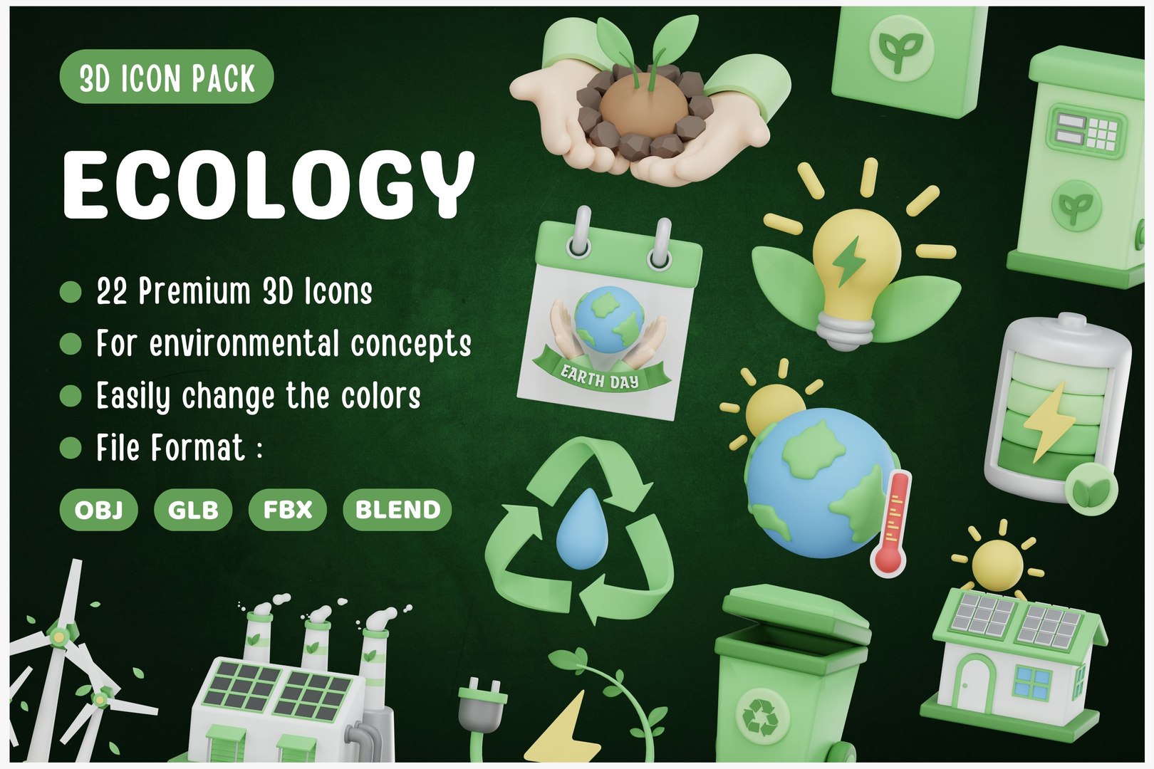 3D Ecology 3D Icon Pack - TurboSquid 2219883