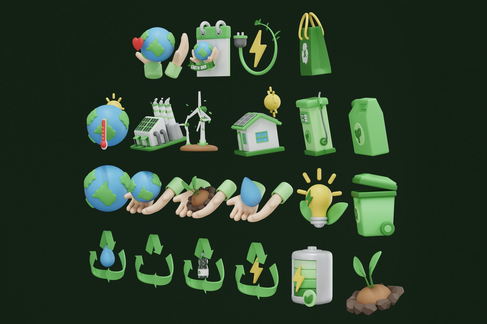3D Ecology 3D Icon Pack - TurboSquid 2219883