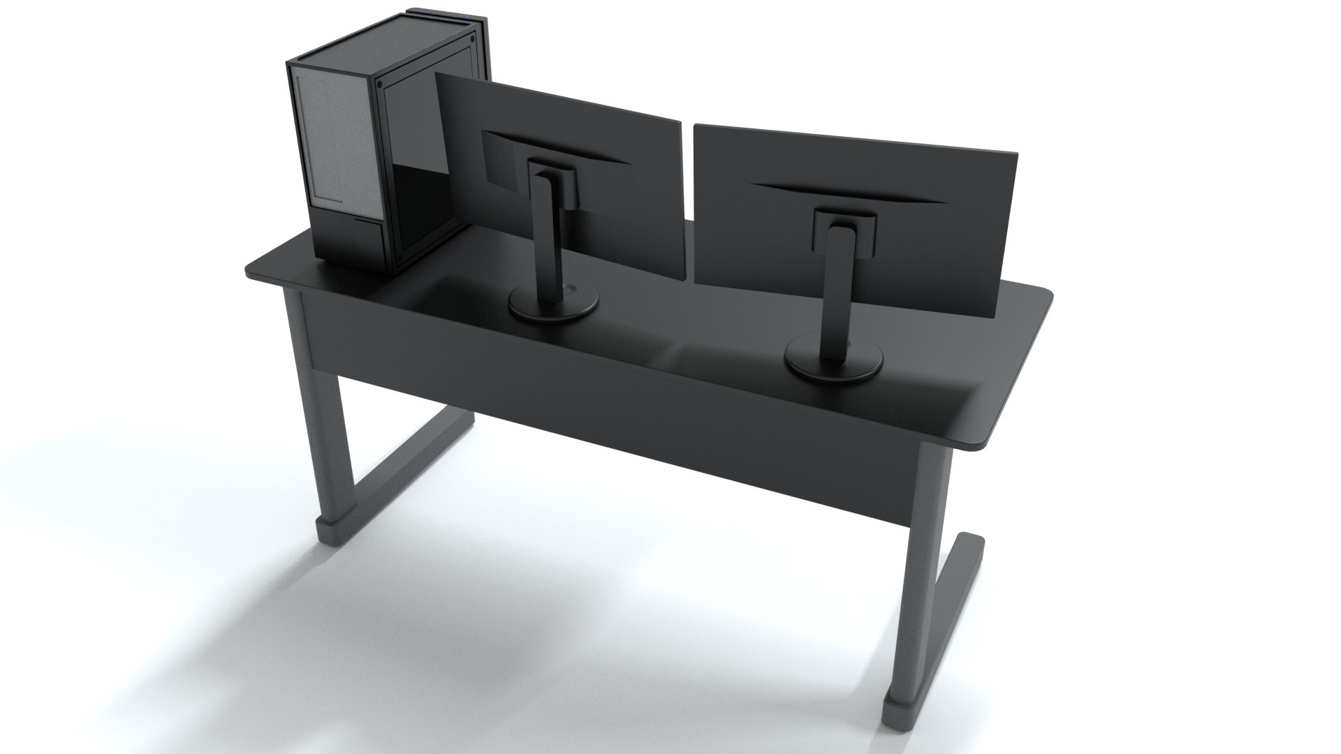 Modern Desk Set Model - TurboSquid 1720998