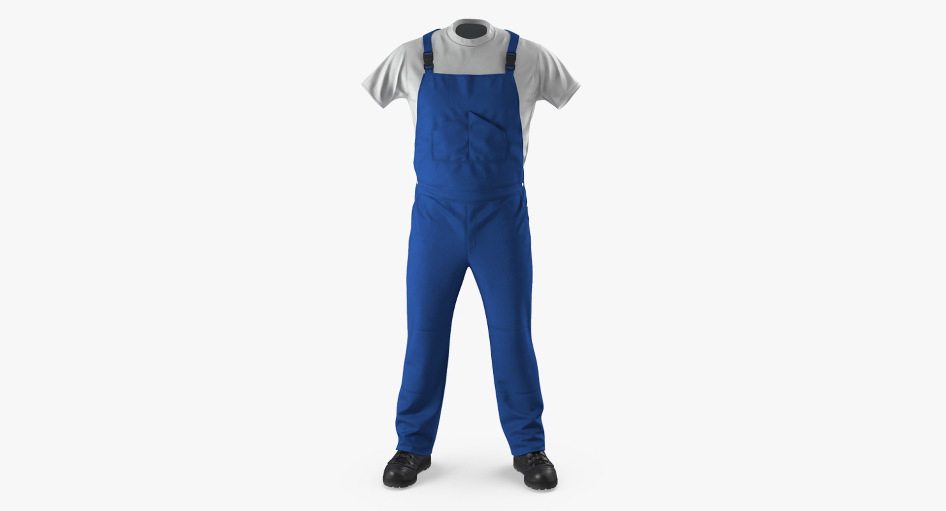 3d construction worker blue uniform