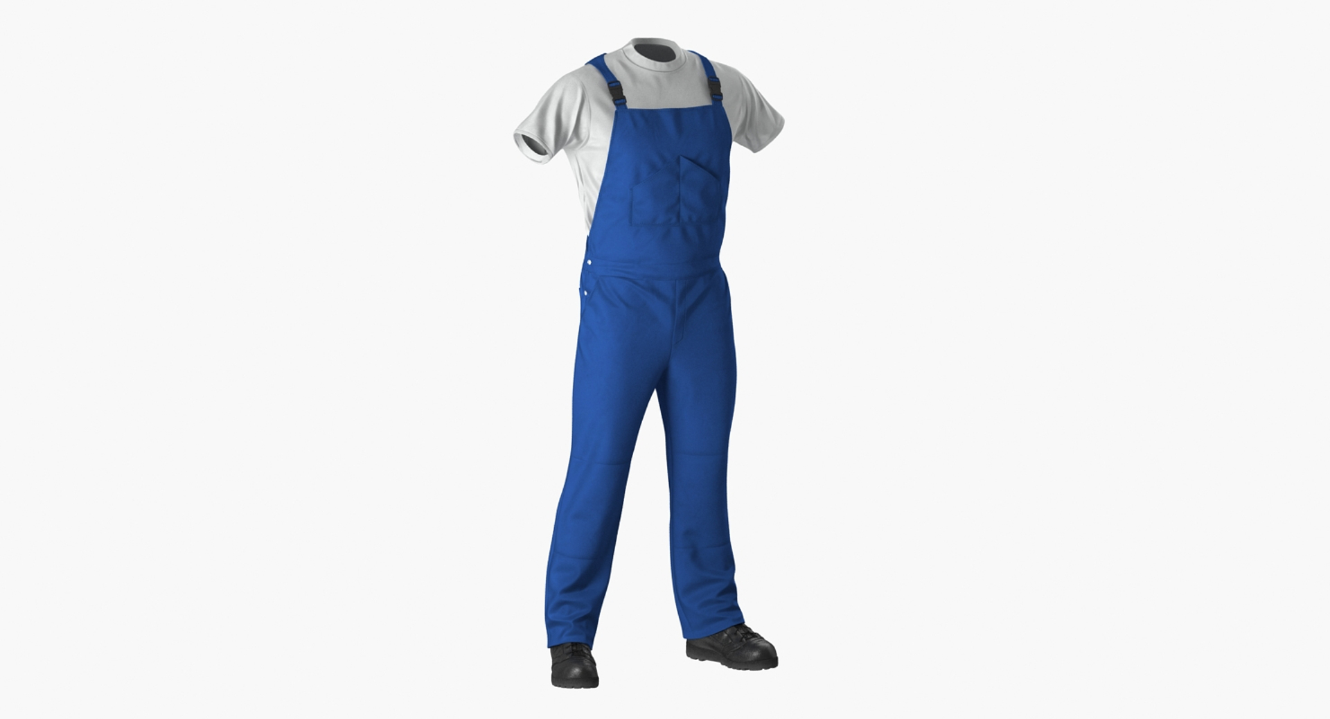 3d Construction Worker Blue Uniform