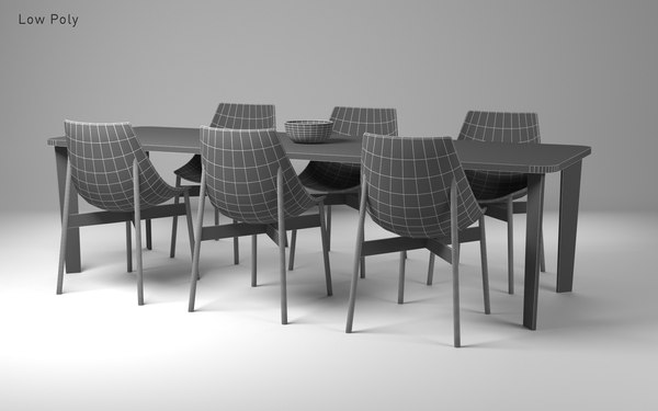 3D model 6 seat dining table - TurboSquid 1636790