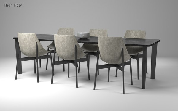3D model 6 seat dining table - TurboSquid 1636790