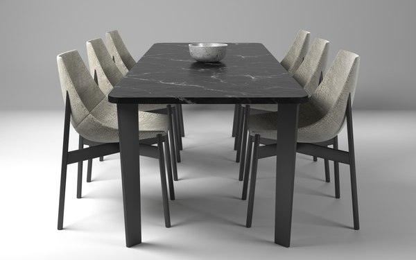 3D model 6 seat dining table - TurboSquid 1636790