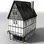 3d model of medieval townbuildings