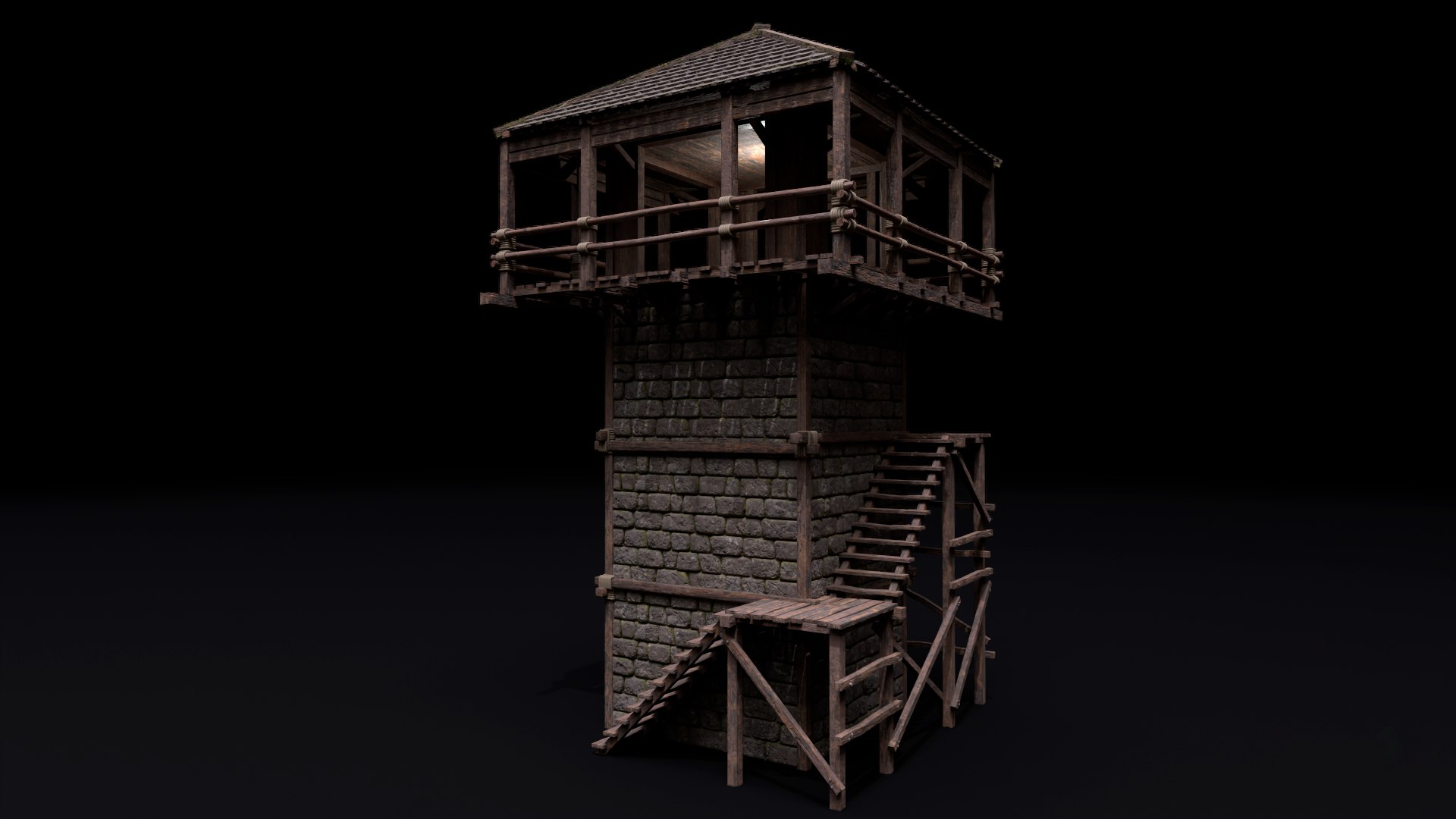 3D Realistic Medieval Watchtower - TurboSquid 2111506
