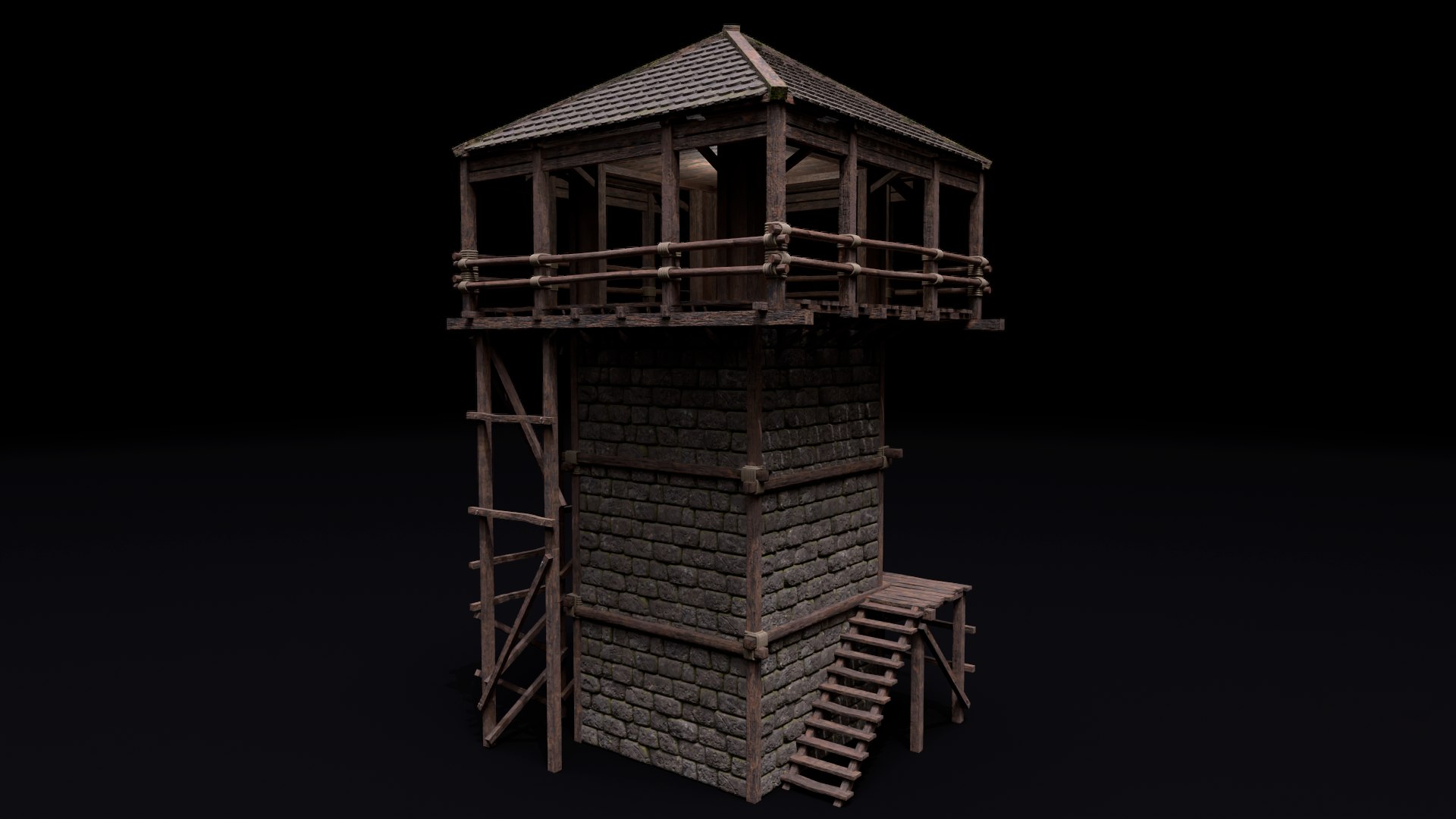 3D Realistic Medieval Watchtower - TurboSquid 2111506