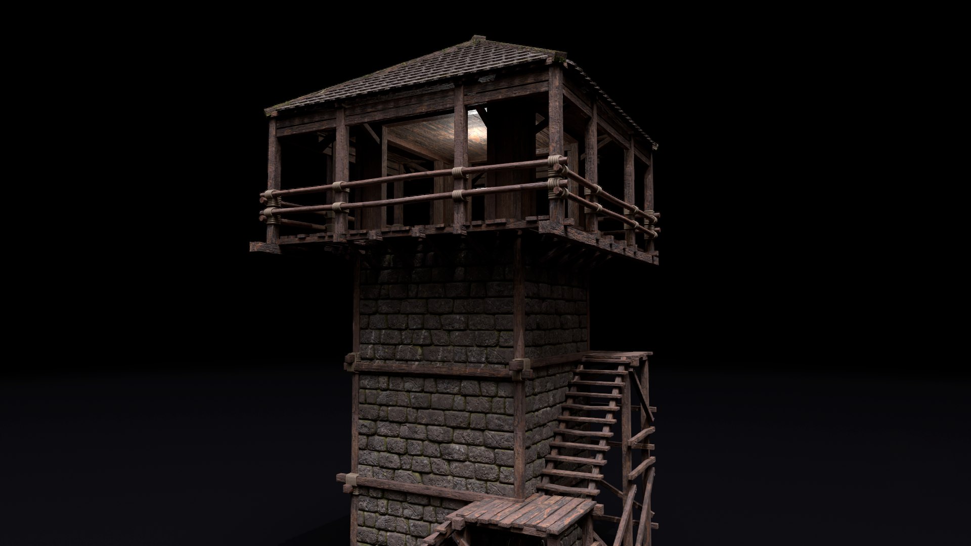 3D Realistic Medieval Watchtower - TurboSquid 2111506