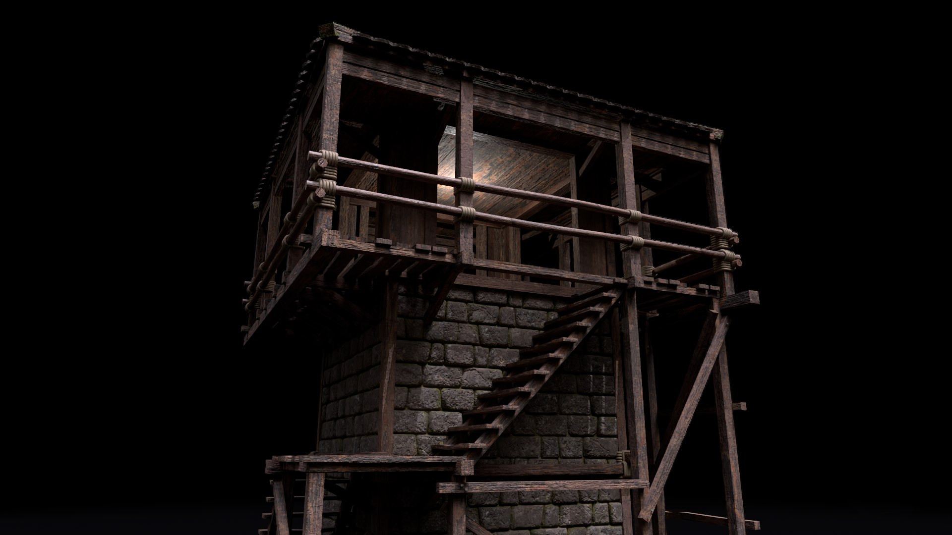 3D Realistic Medieval Watchtower - TurboSquid 2111506