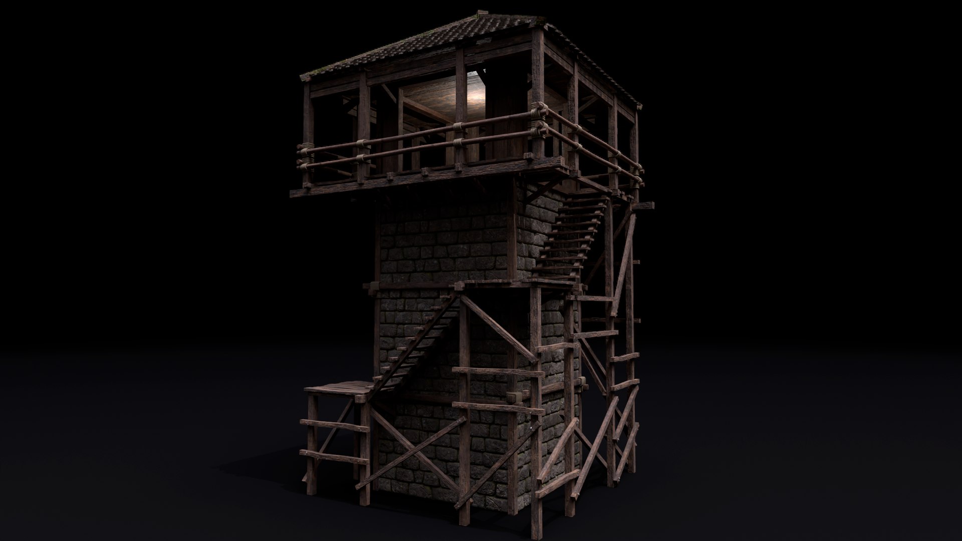 3D Realistic Medieval Watchtower - TurboSquid 2111506