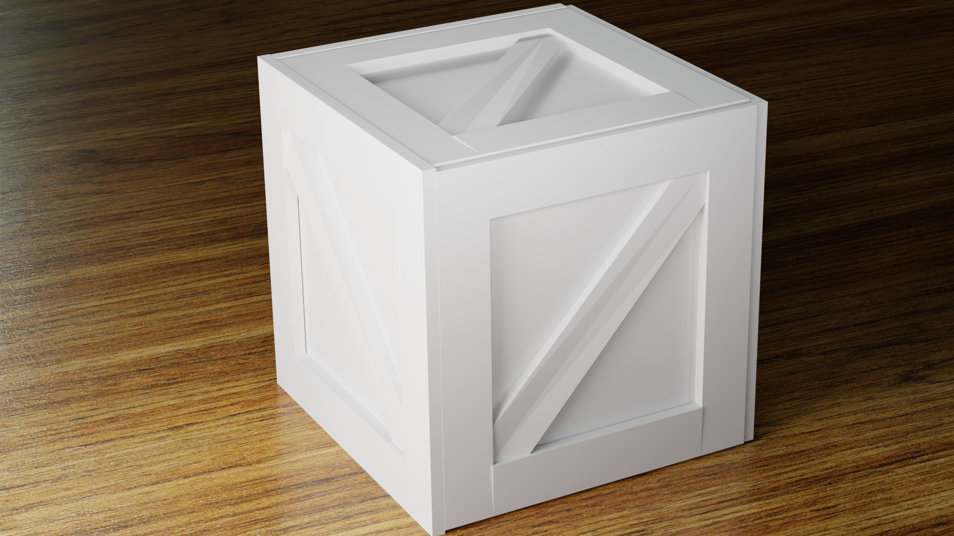 3D Printable Wooden Crate Box STL File One-Piece Model 3D Model ...